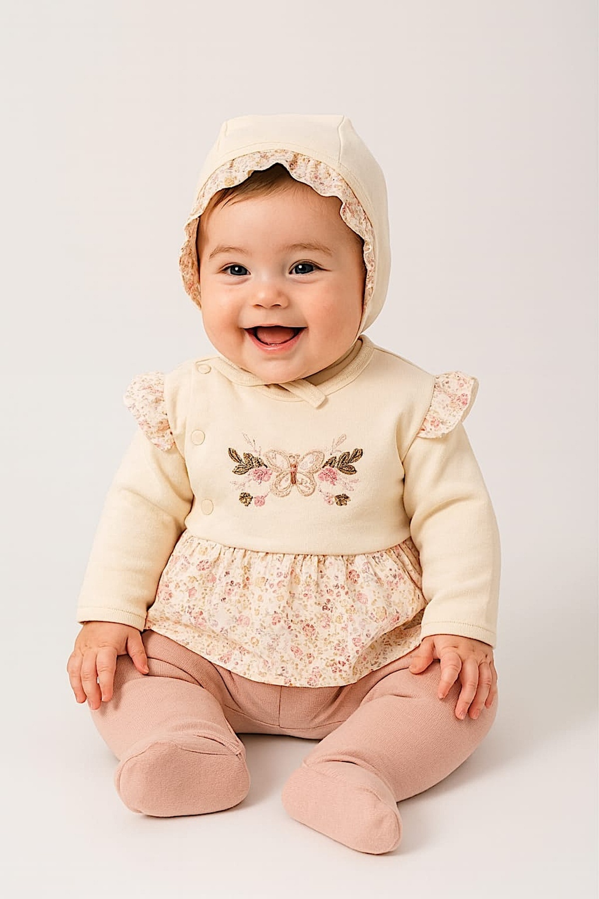 MİLAYS LİFE HOME COLLECTİON KIZ BEBEK 0-3 AY ORGANİK PAMUKTAN ÇİÇEKLİ ...