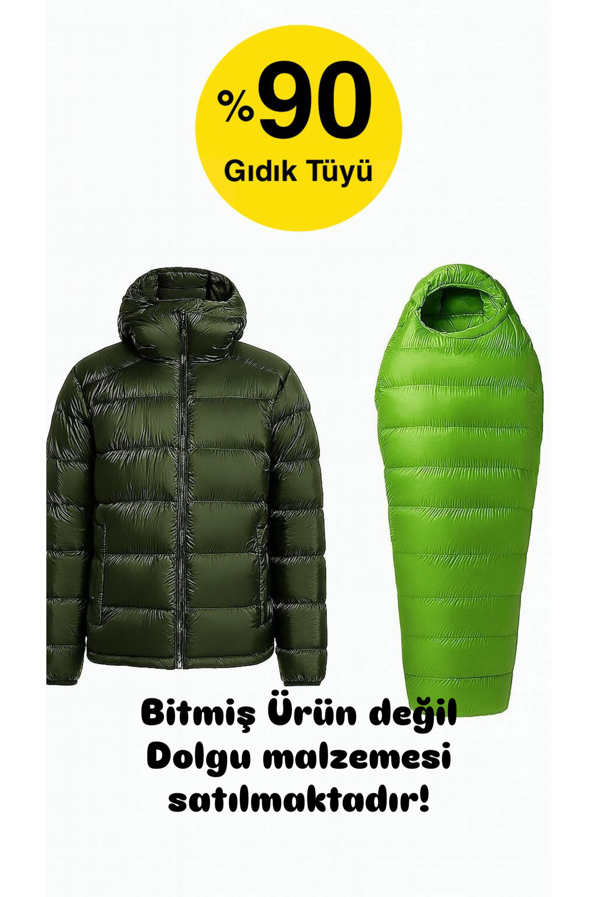 HILL TEKSTİL KAZ TÜYÜ %90 GIDIK TÜYÜ MONT UYKU TULUMU YASTIK YORGAN ...