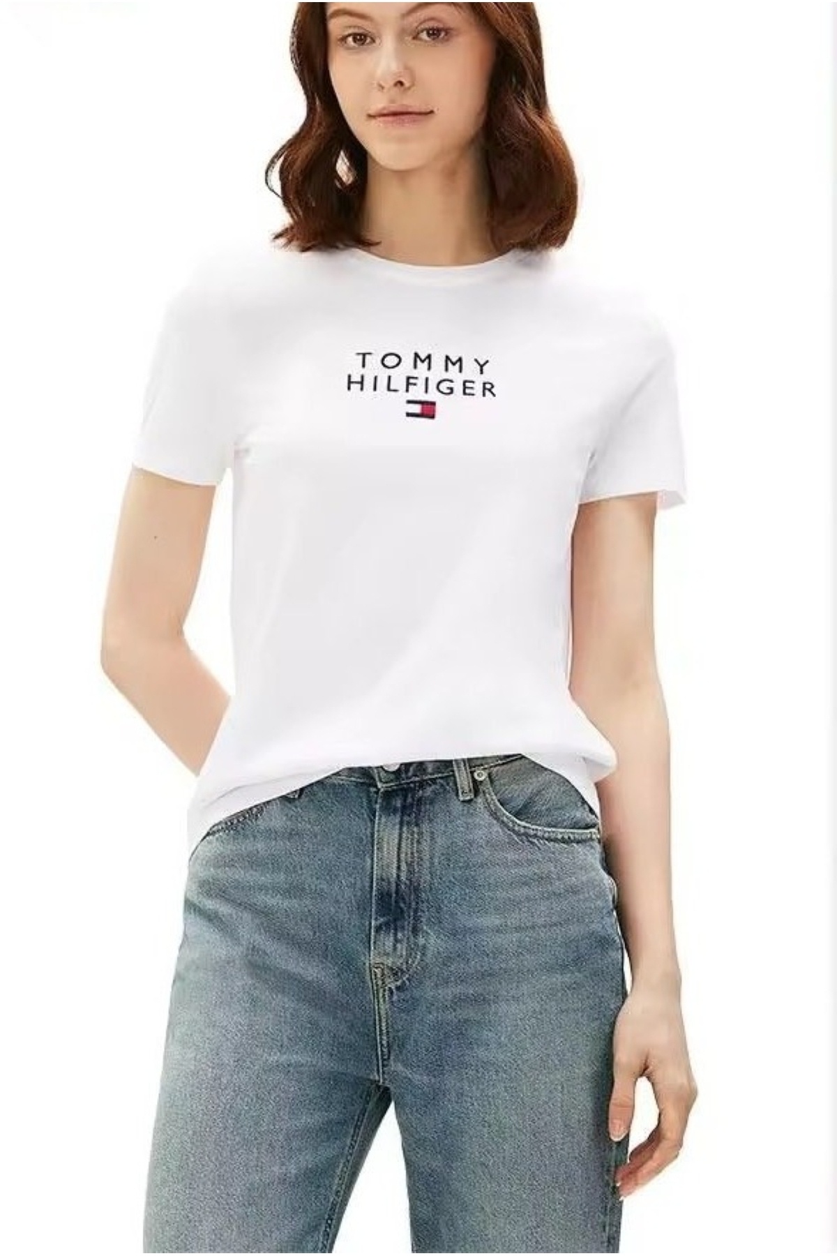 Tommy Hilfiger Nakışlı logo dokuma %100 pamuk regular t-shırt - Fiyatı ...