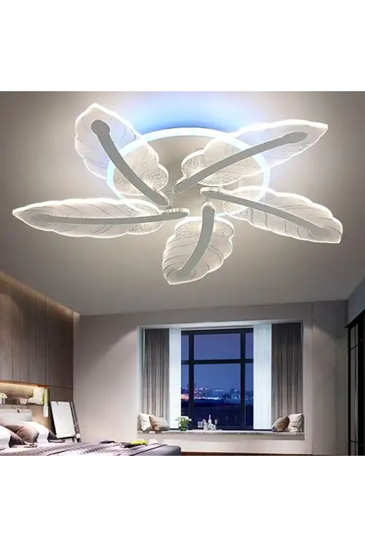 LED CONCEPT Smart LED chandelier with remote control and three types of ...