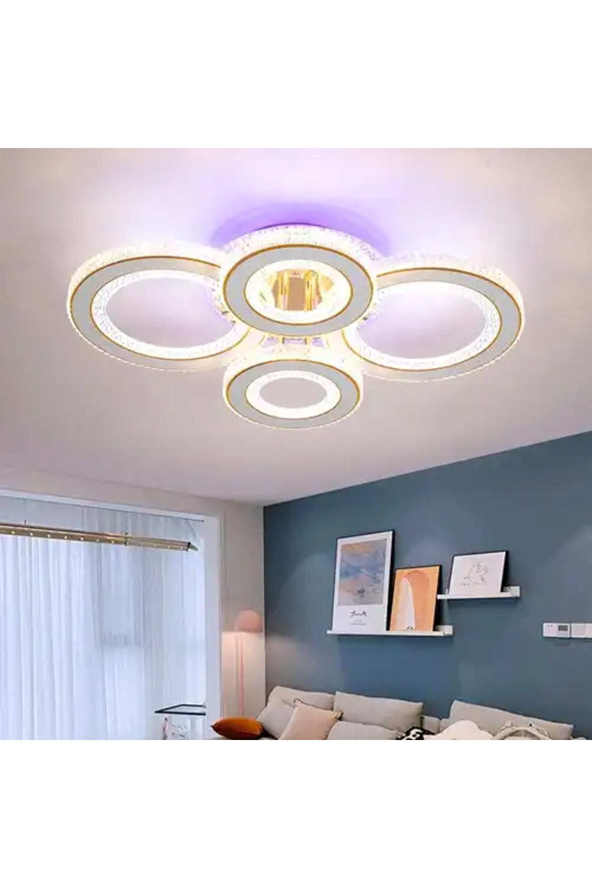 LED CONCEPT Smart LED chandelier with remote control and three types of ...