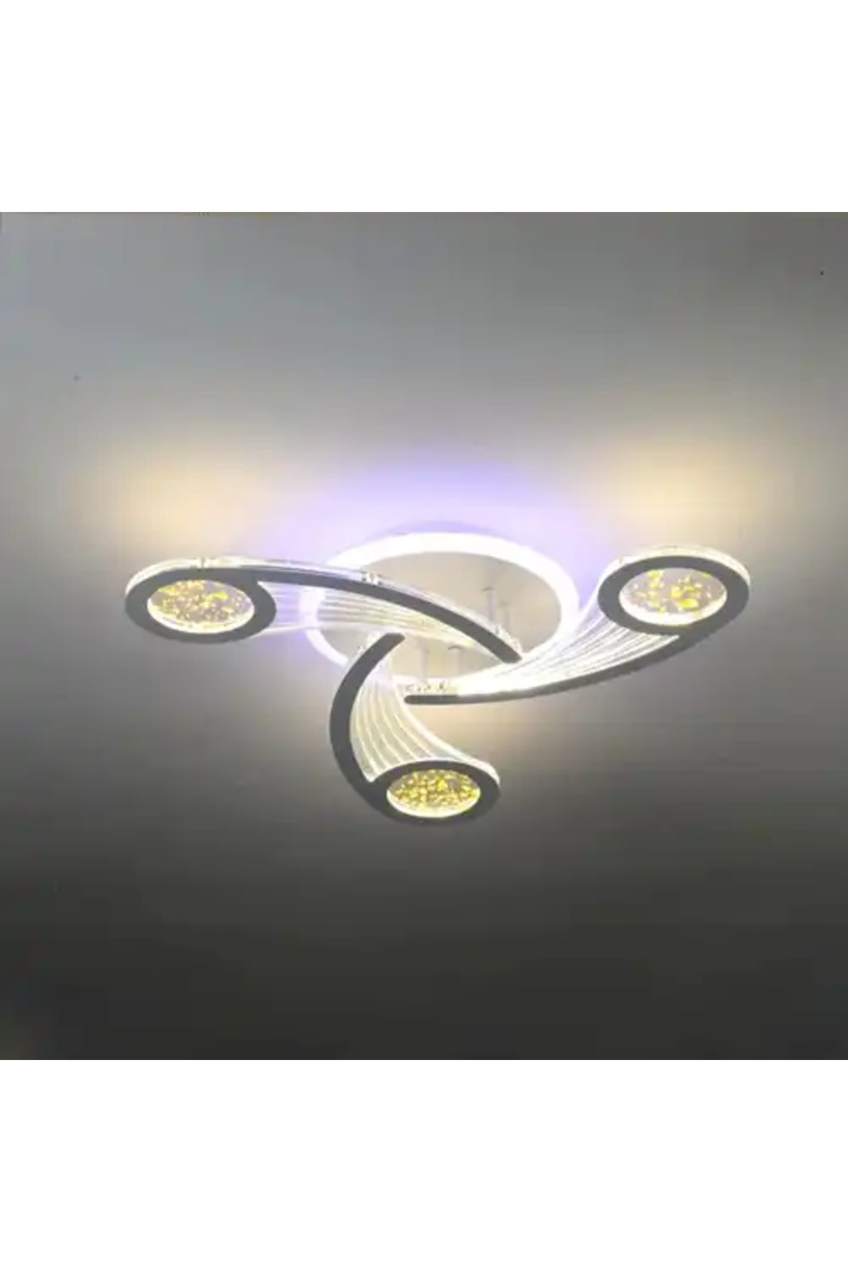 LED CONCEPT Lustra LED smart cu telecomanda si trei tipuri de lumina plus RGB, 90W, dimabila ...