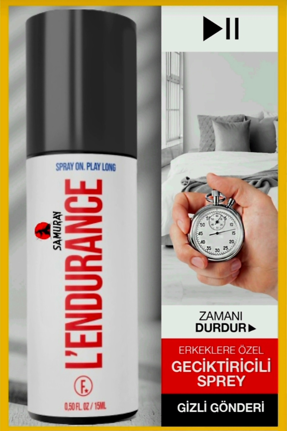 SAMURAY Erkek Bakımında Etkili Geciktiricili Sprey 15 ml - Fiyatı ...