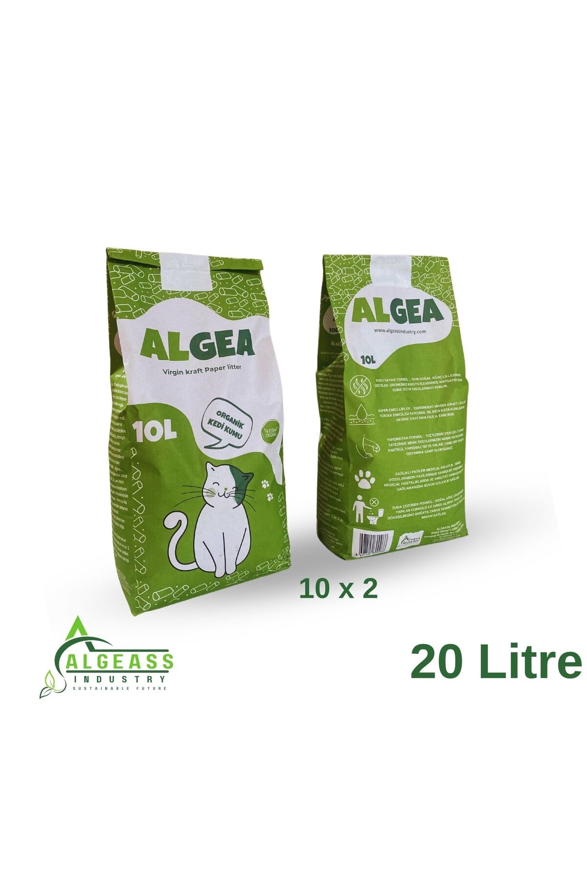 algea virgin kraft 20 litre Algea Suda Çözünür Doğal Kedi Kumu - Fiyatı ...