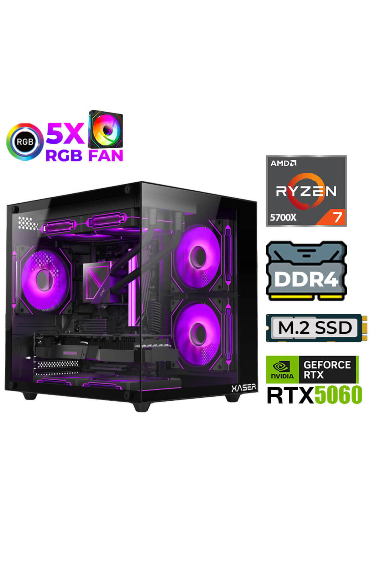 XASER Sword X50 Mini Ryzen 7 5700X 32GB Ram 1TB M.2 NVMe SSD 8GB ...