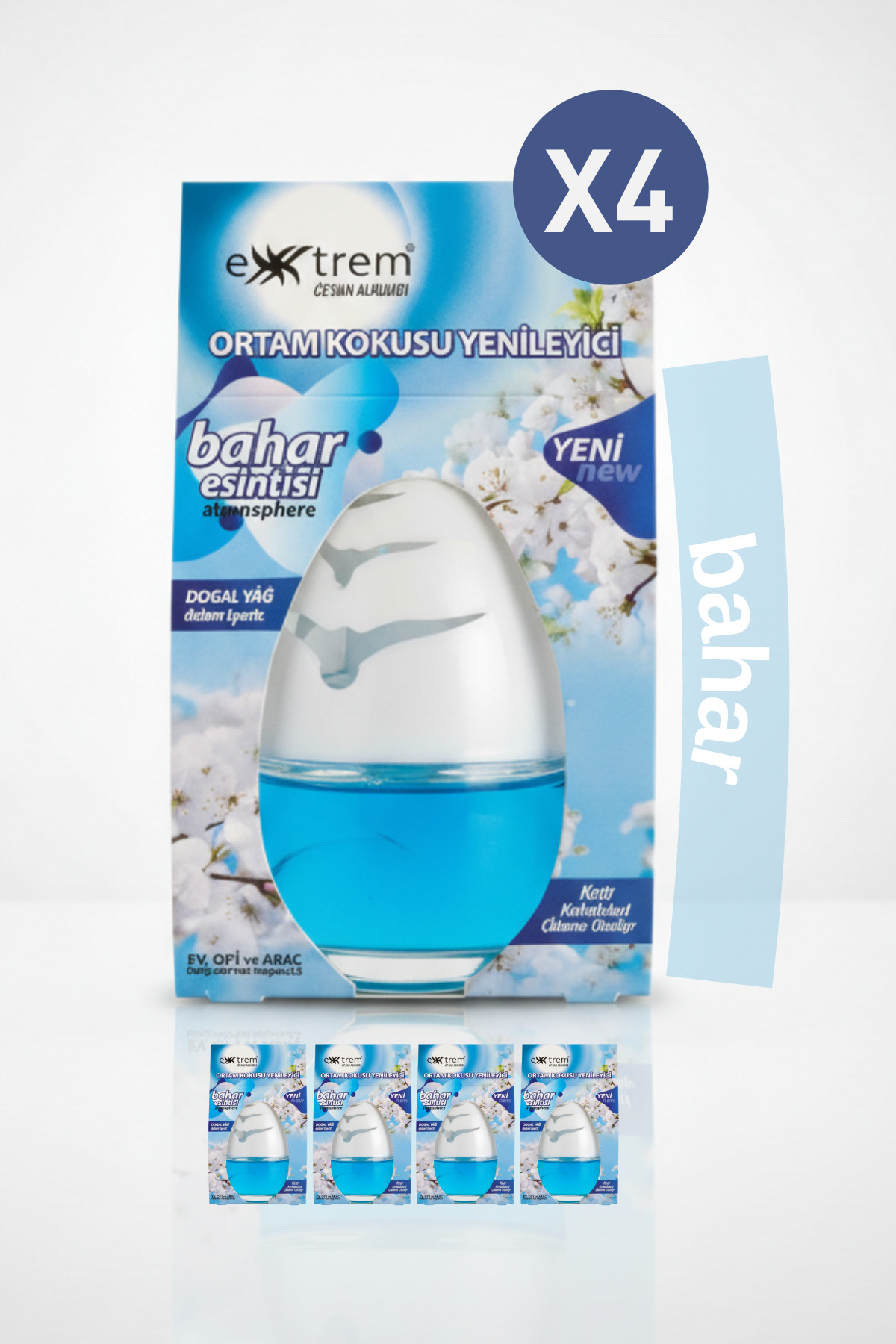 EXXTREM 4'lü Bahar Esintisi Küre Oda ve Araba Kokusu – Dekoratif Cam ...