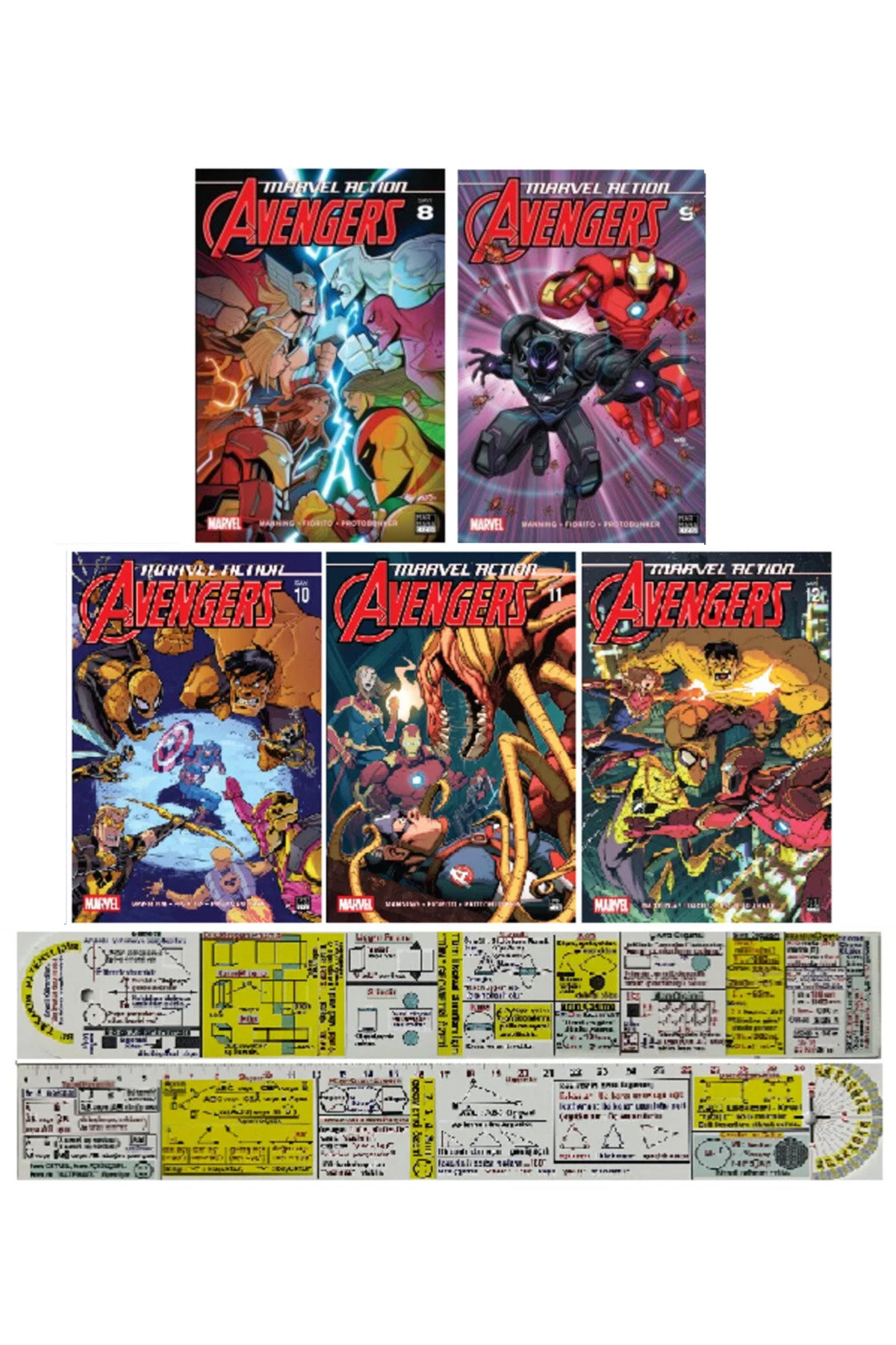Marmara Çizgi Action Avengers 8-9-10-11-12. Ciltler Çizgi Roman Seti ...