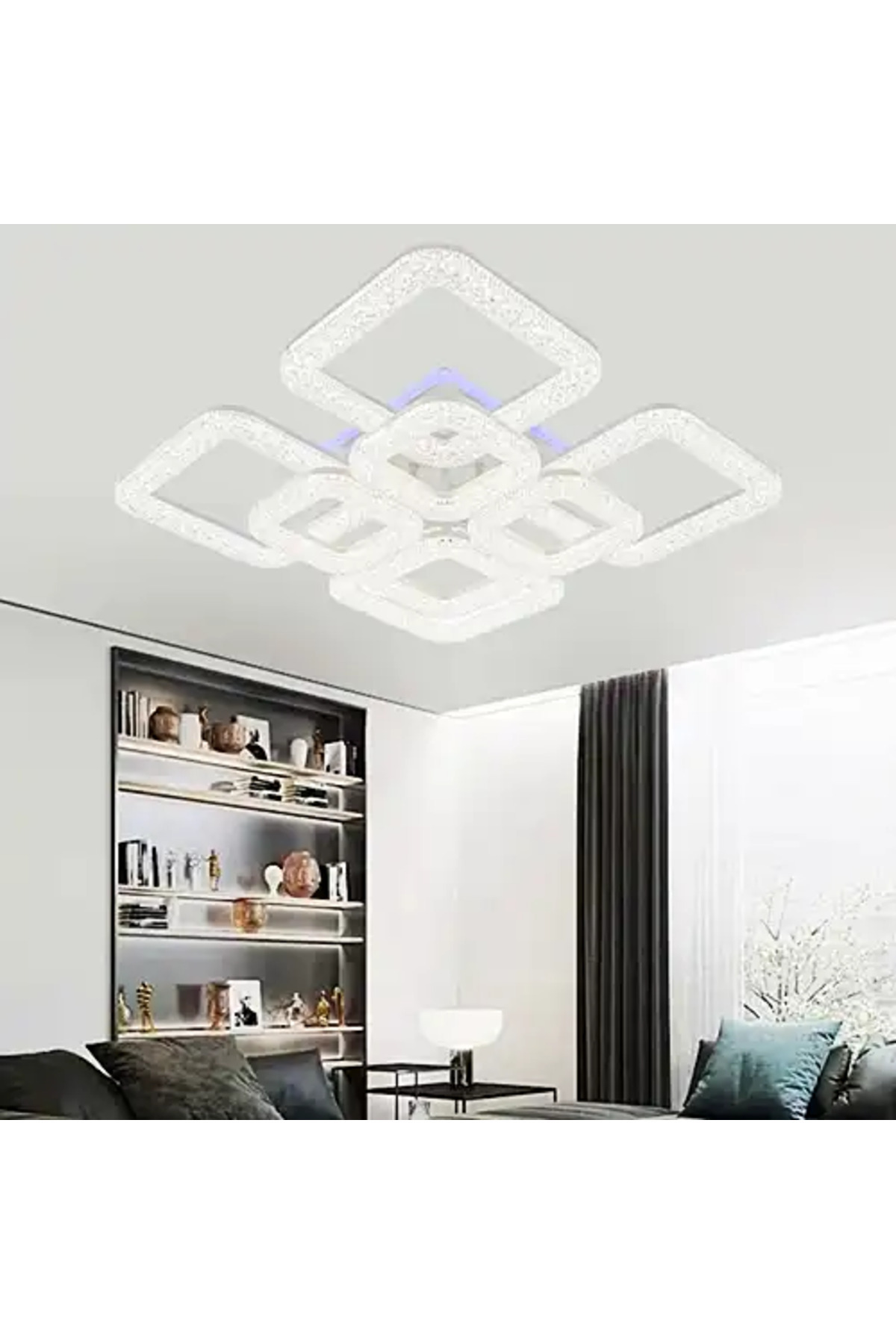 LED CONCEPT Smart LED chandelier with remote control and three types of ...