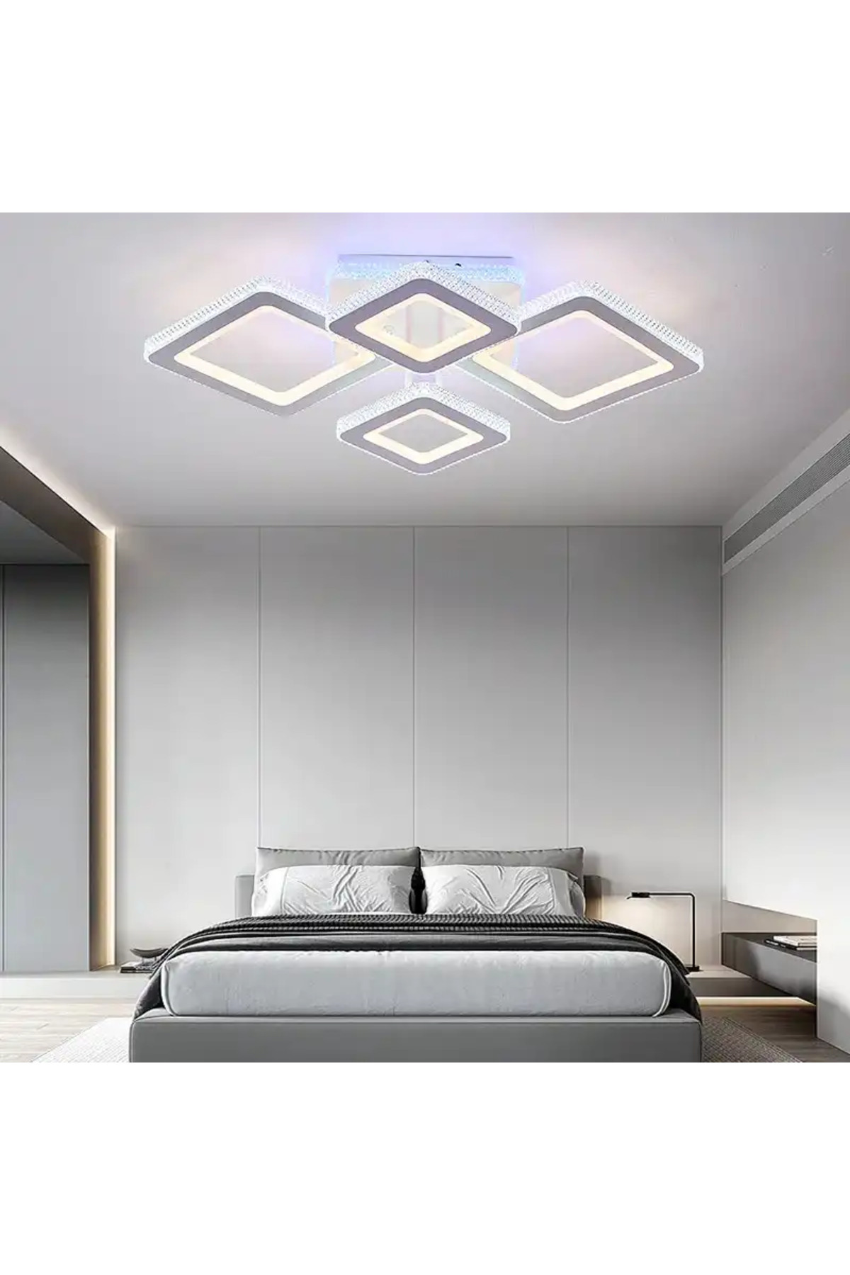 LED CONCEPT Smart LED chandelier with remote control and three types of ...