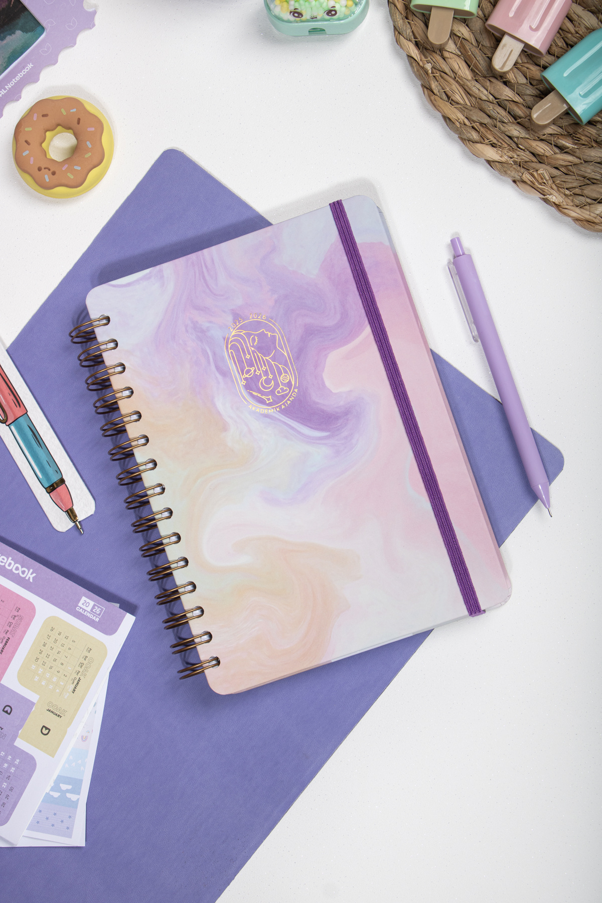 DİVAL 2025-2026 A5 Akademik Ajanda Spiralli Kuşe Kapak 16 Aylık ...