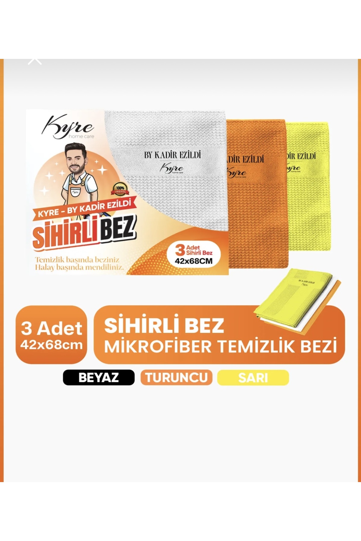 Kyre 3lü mikrofiber sihirli bez (kadir ezildi ürünü) - Fiyatı, Yorumları