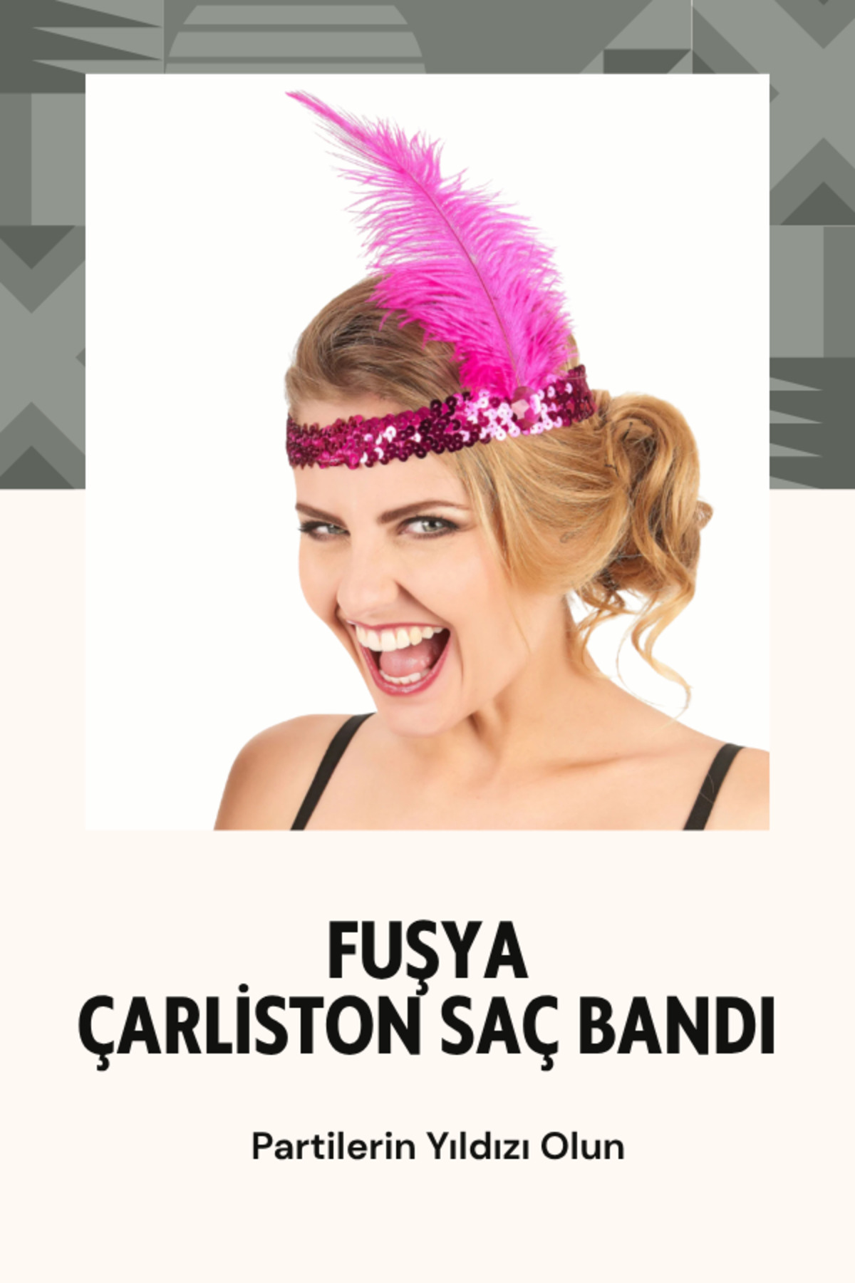 Samur 70'ler 80'ler ve 90'lar Temalı Fuşya Renk Çarliston Saç Bandı ...
