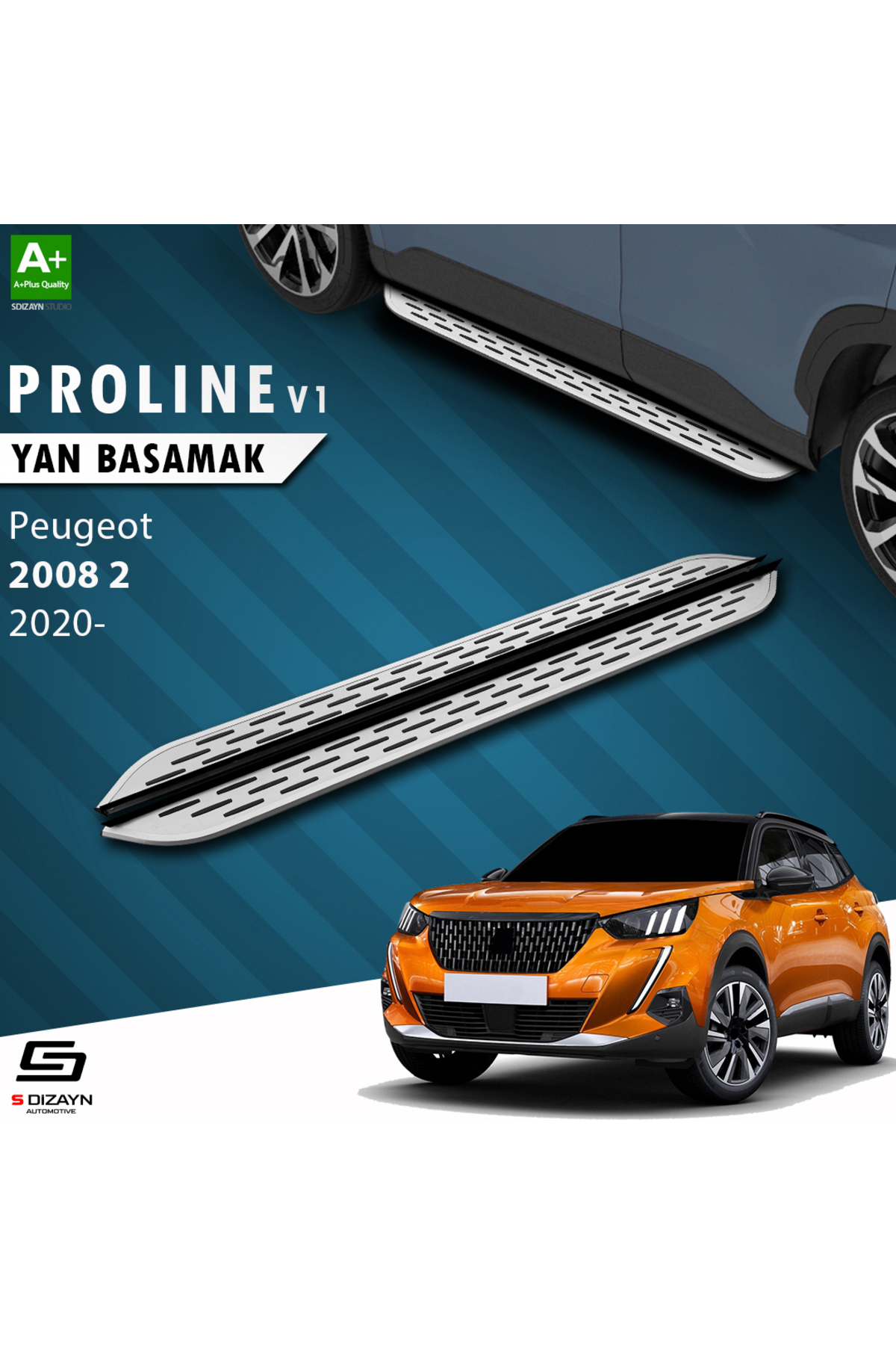 S Dizayn S-Dizayn Peugeot 2008 2 OEM Still Pro V1 Aluminyum Yan Basamak ...
