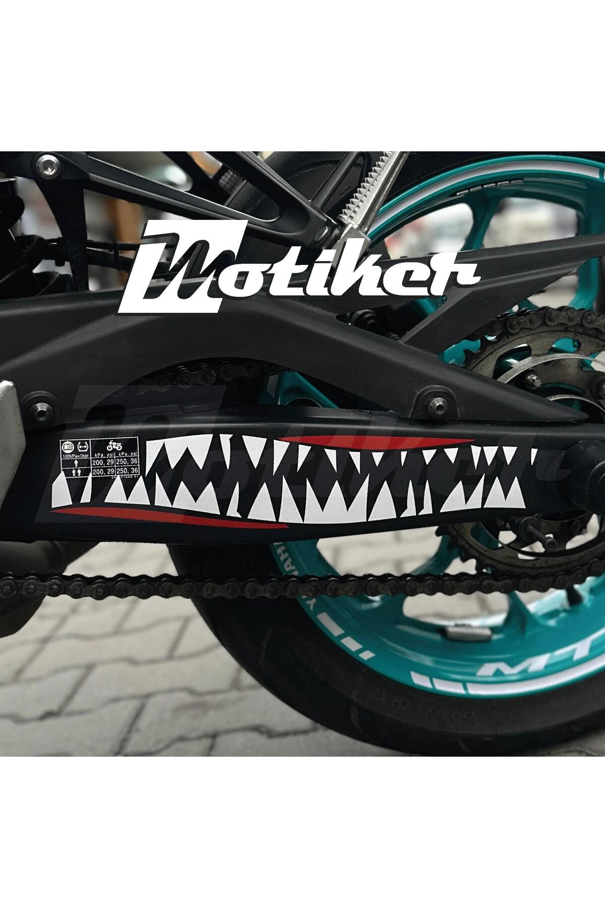 Motiker Motosiklet Arka Maşa Köpekbalığı Ağız Sticker Modeli Tüm Motor ...