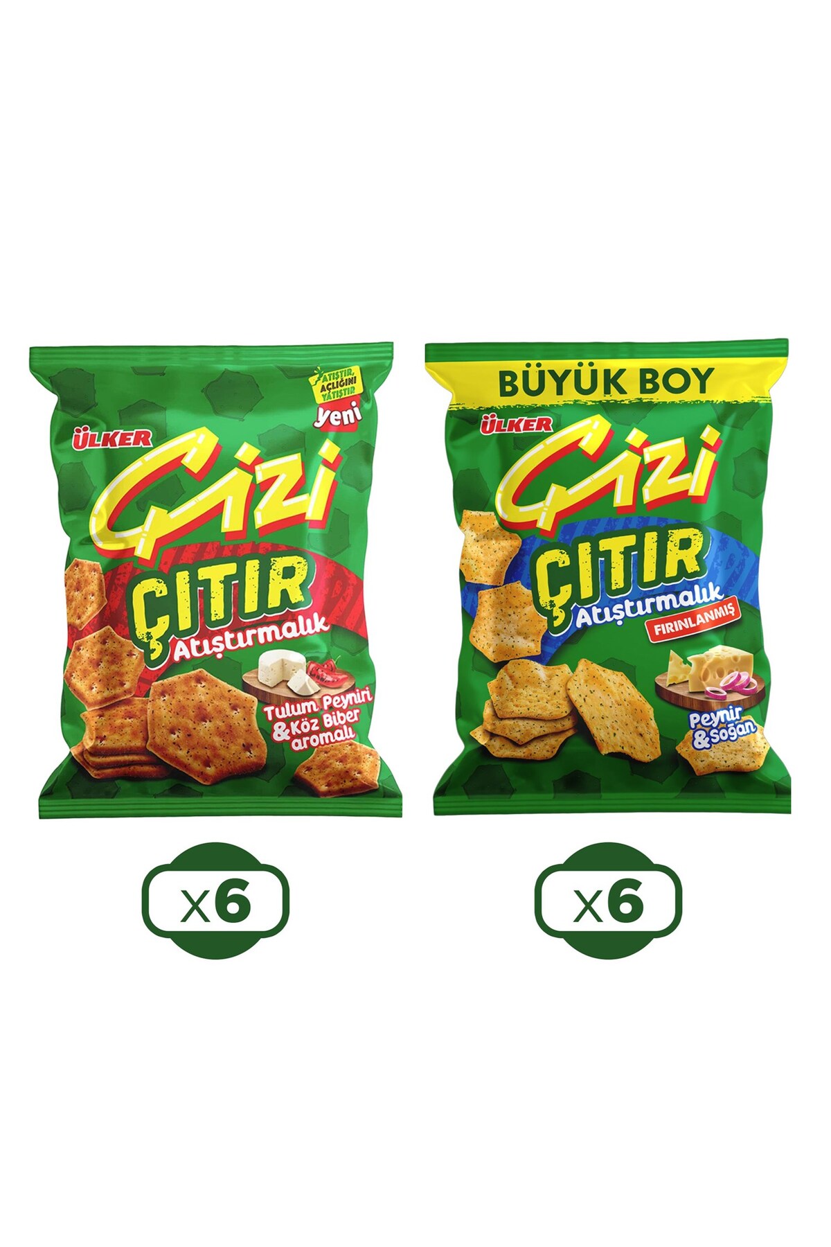 Ülker Çizi Çıtır Atıştırmalık 80 gr Tulum Peyniri & Köz Biber / Peynir ...