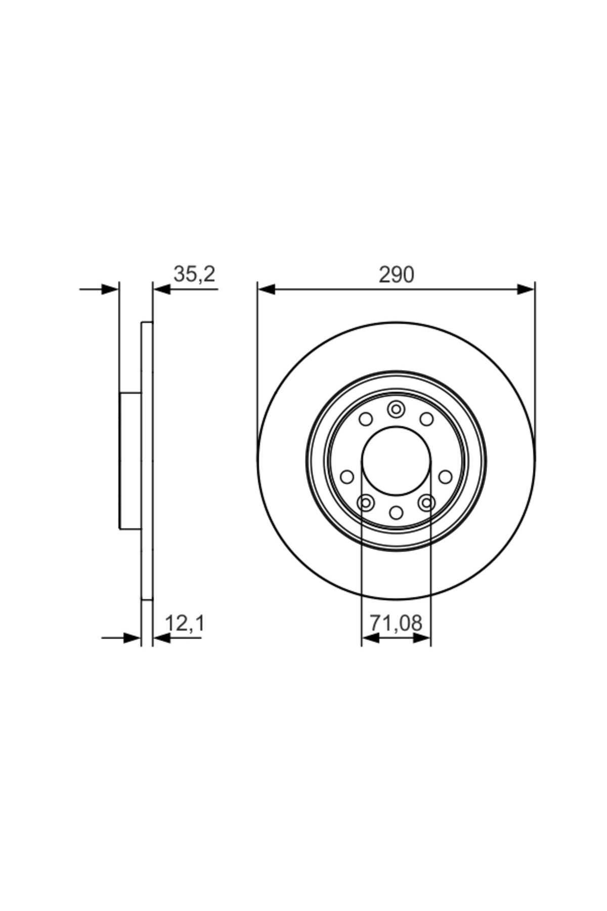 Bosch Brake disc CITROËN JUMPY III bus (V_) 2016-2025- Trendyol