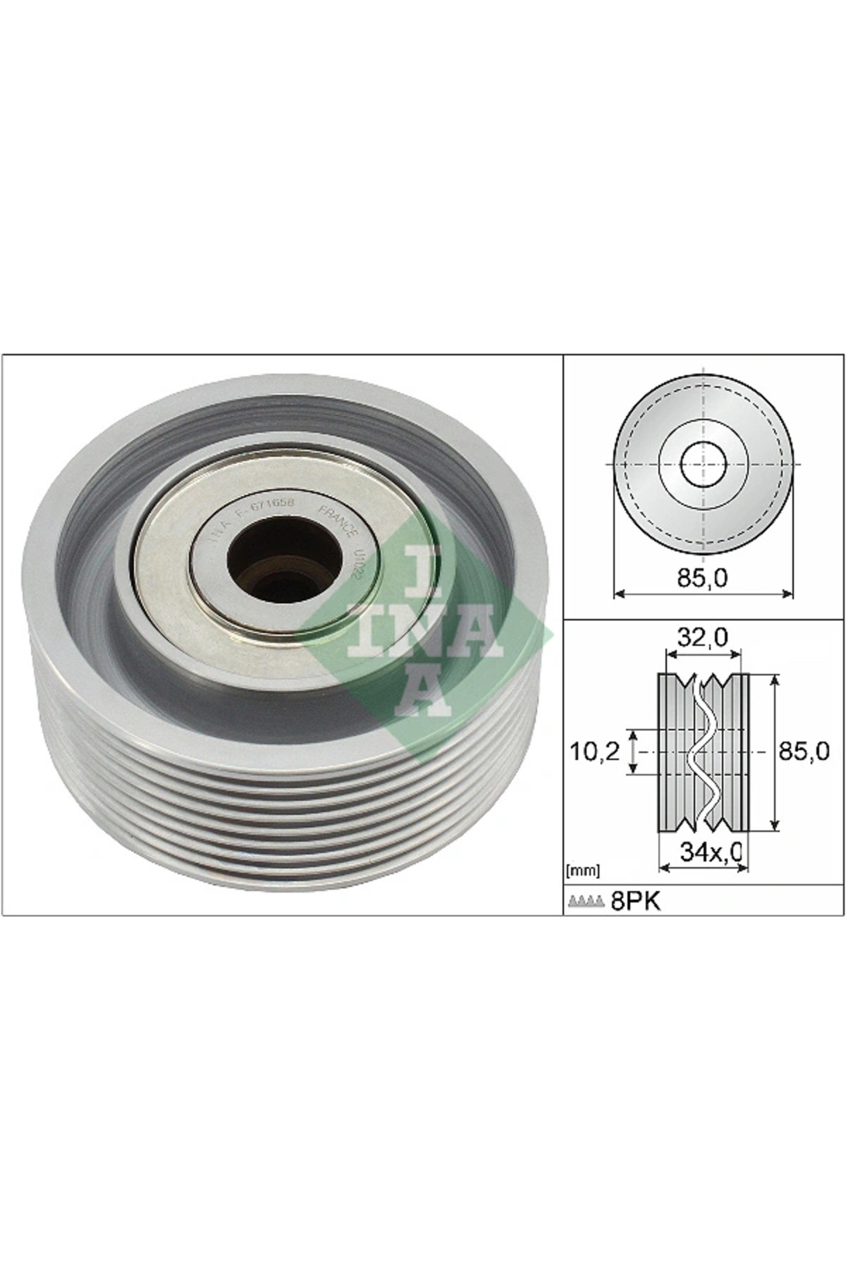 FAG Guide/Drive Belt Drive Roller Mercedes-Benz Capacity/Tourismo Setra ...