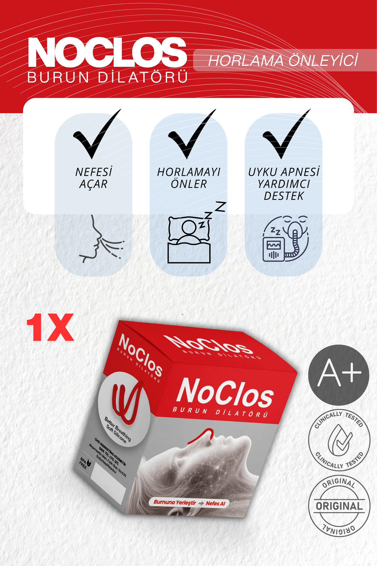 NOCLOS BURUN DİLATÖRÜ A+ 1'li Horlama Önleyici - Fiyatı, Yorumları