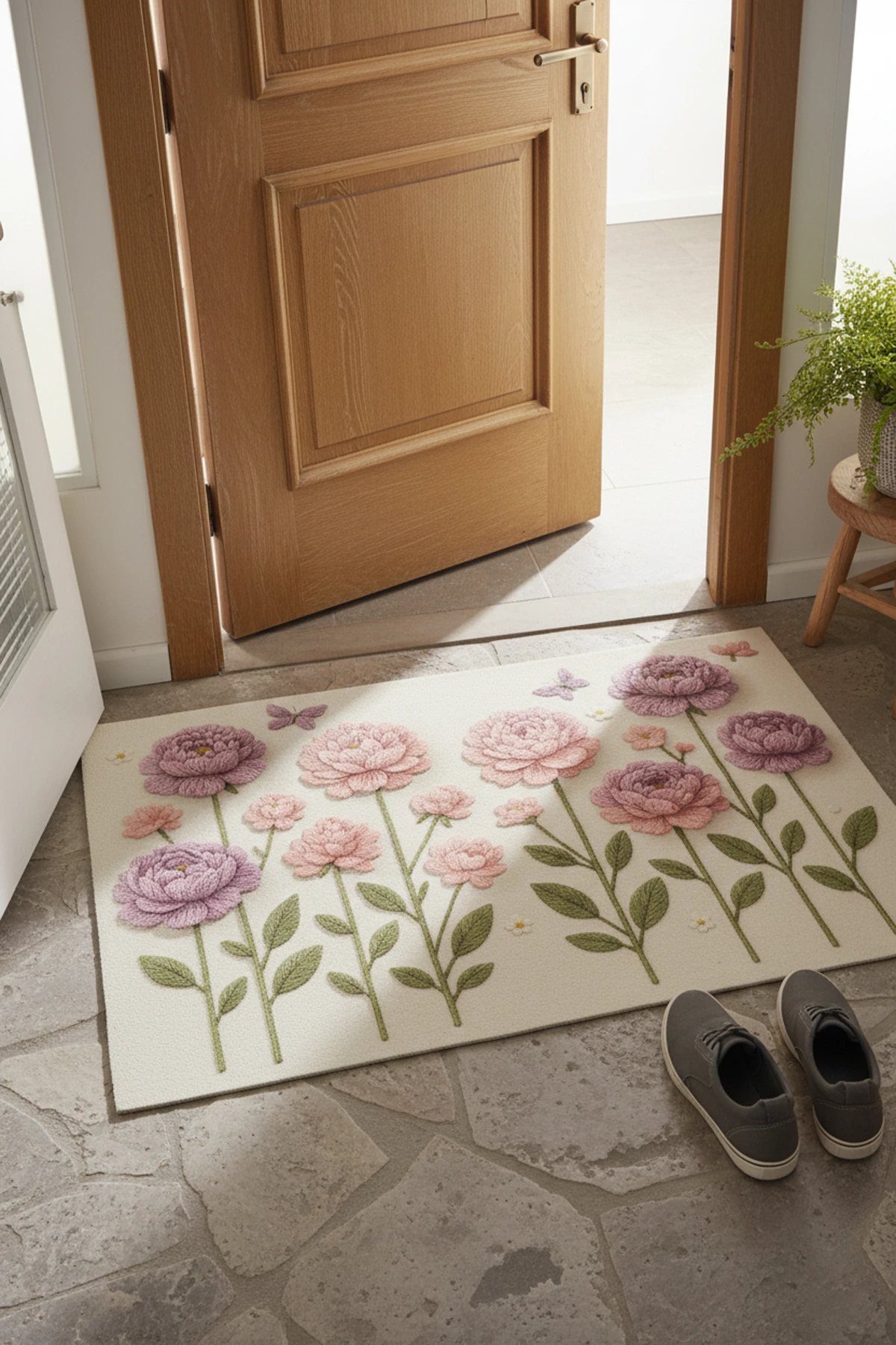 Valerine Life İplikten Düşler Nakışlı Şakayık Çiçekler Welcome Hoş ...