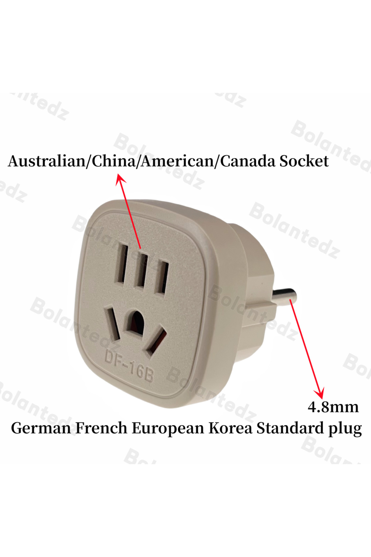Choice UK Plug DF-16B US AU to EU Plug Adapter Type-I Type-A to Type-F ...