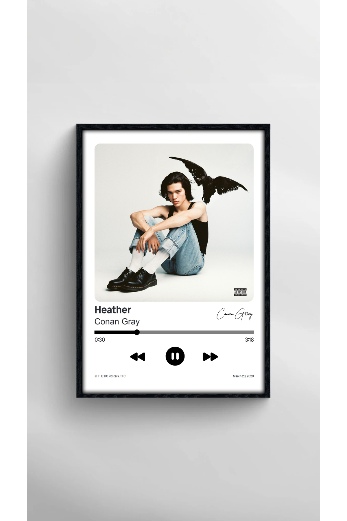 Thetic Conan Gray - Heather Single Koleksiyonu PREMIUM Spotify Poster ...