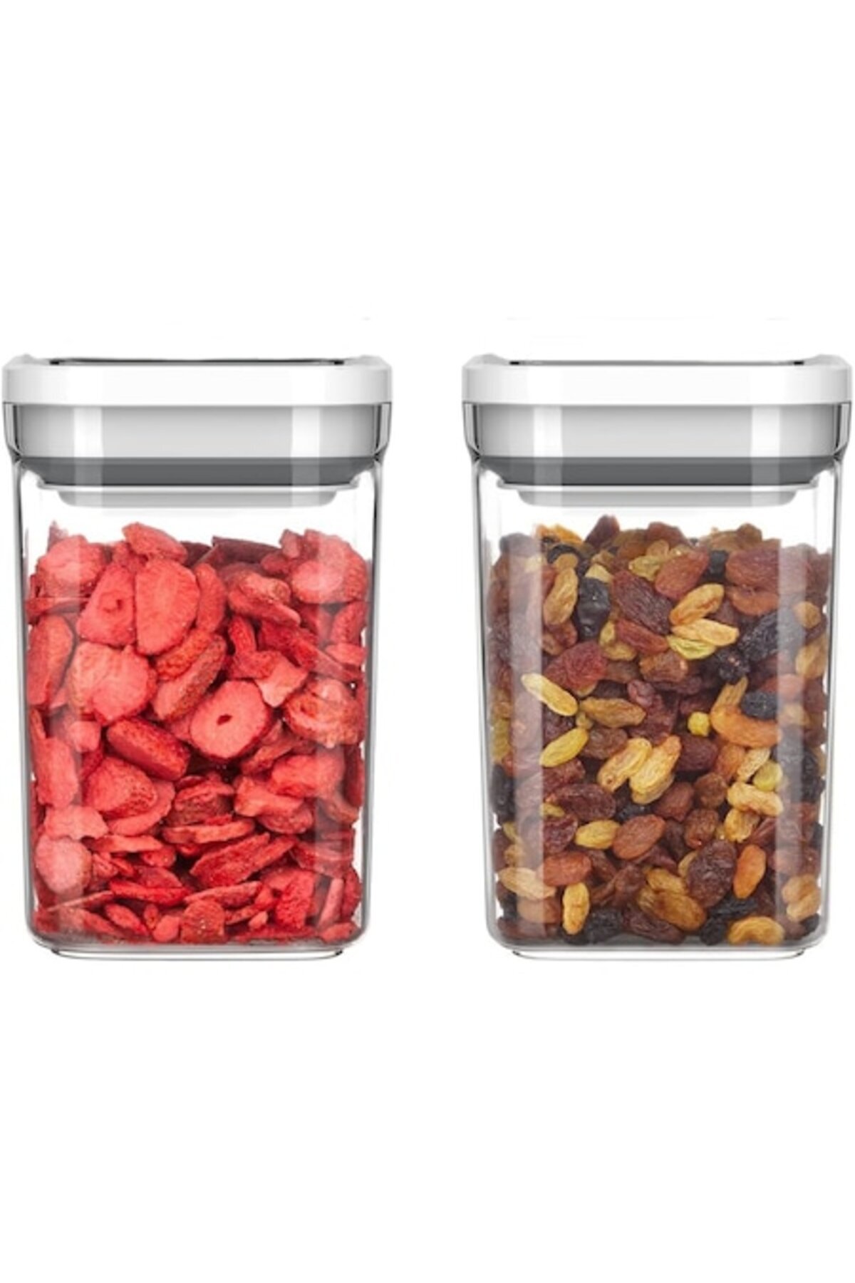 Aurov Set of 2 airtight food containers for food storage, 800 ml, White ...