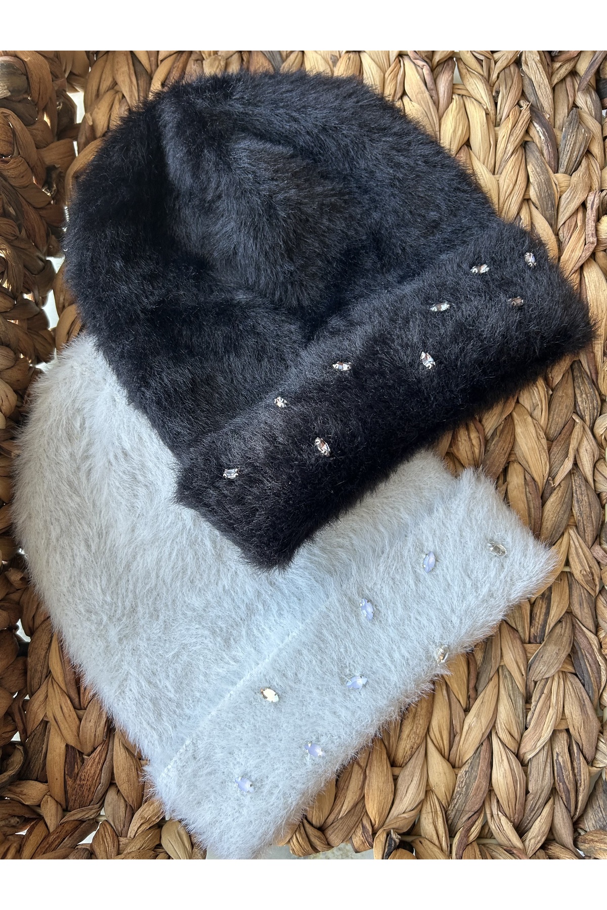 Store Siyah & Gri Angora kışlık bere şapka - Fiyatı, Yorumları