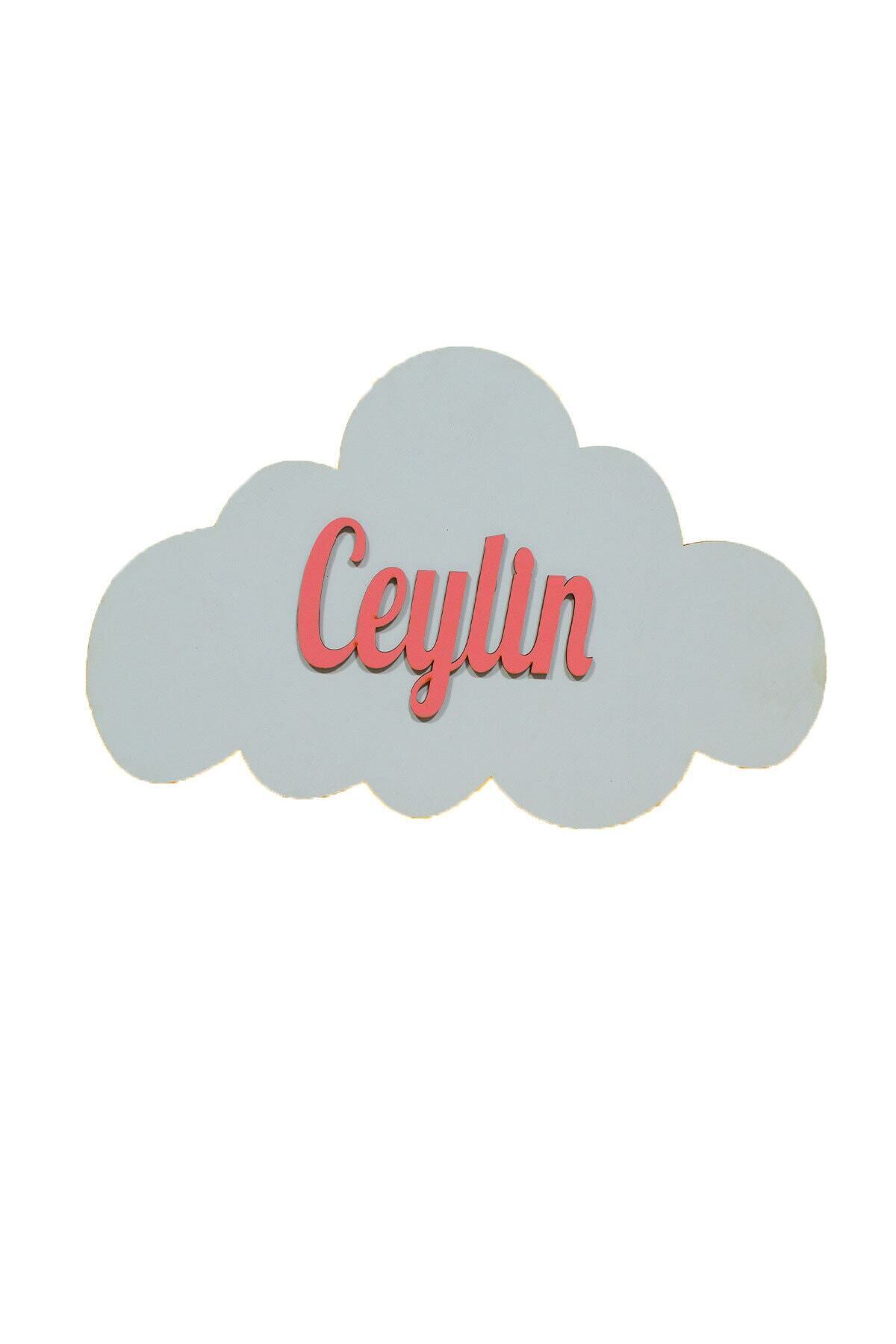 wood 14 dizayn Bulut Desenli Ve Isimli Led Ahşap Gece Lambası Çocuk Ve ...