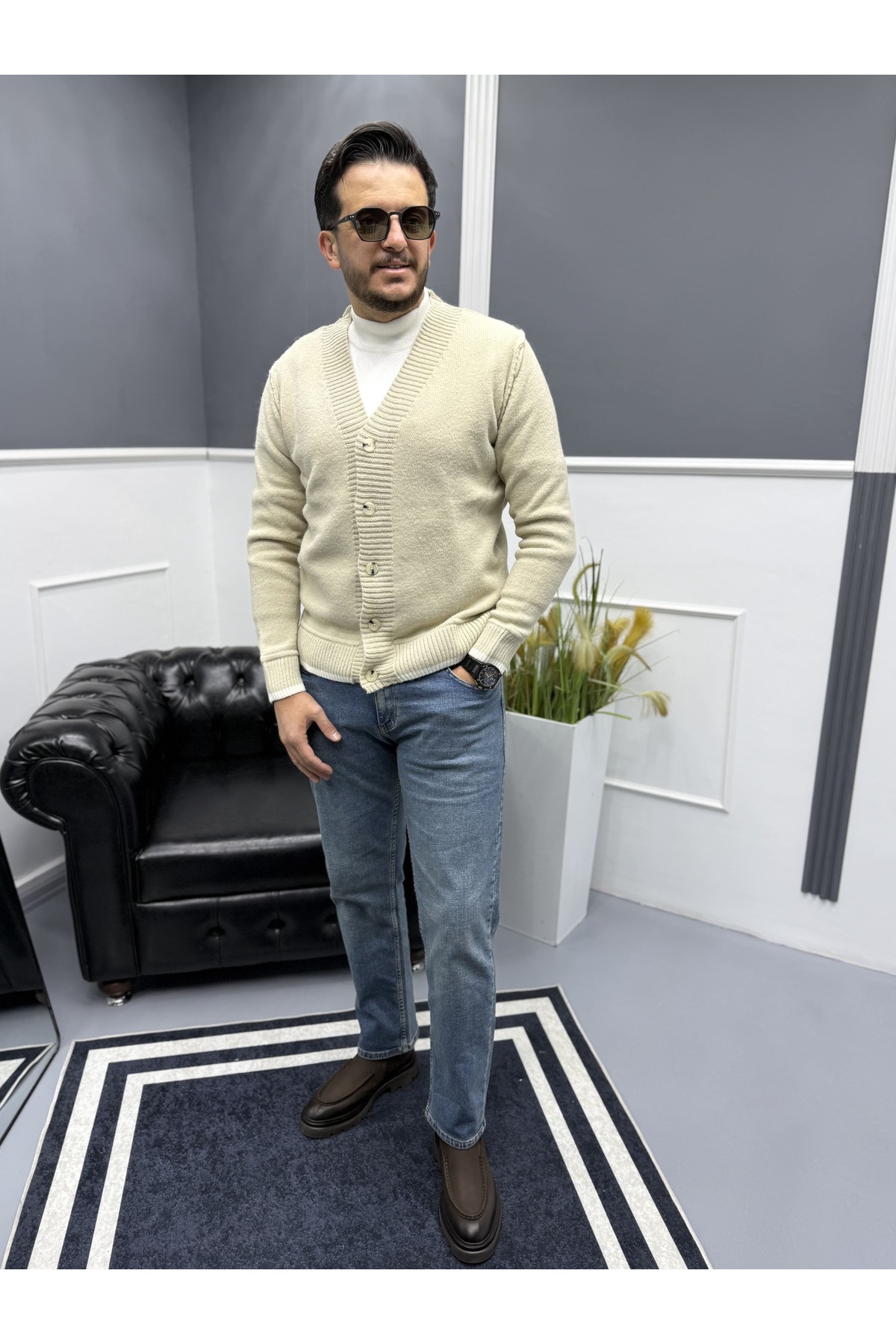 Avni Ceylan ModernFit Düğmeli Erkek Triko Hırka - Fiyatı, Yorumları
