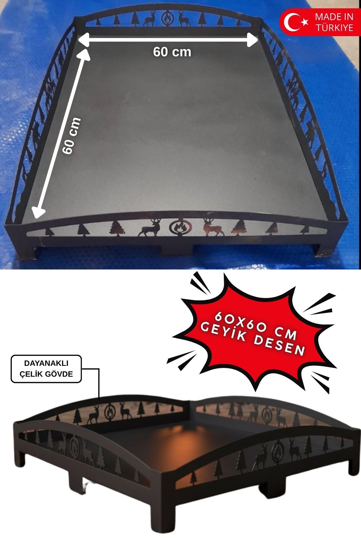 B2M DESIGNS Dekoratif Metal Soba Altlığı – Şömine ve Soba Zemini ...