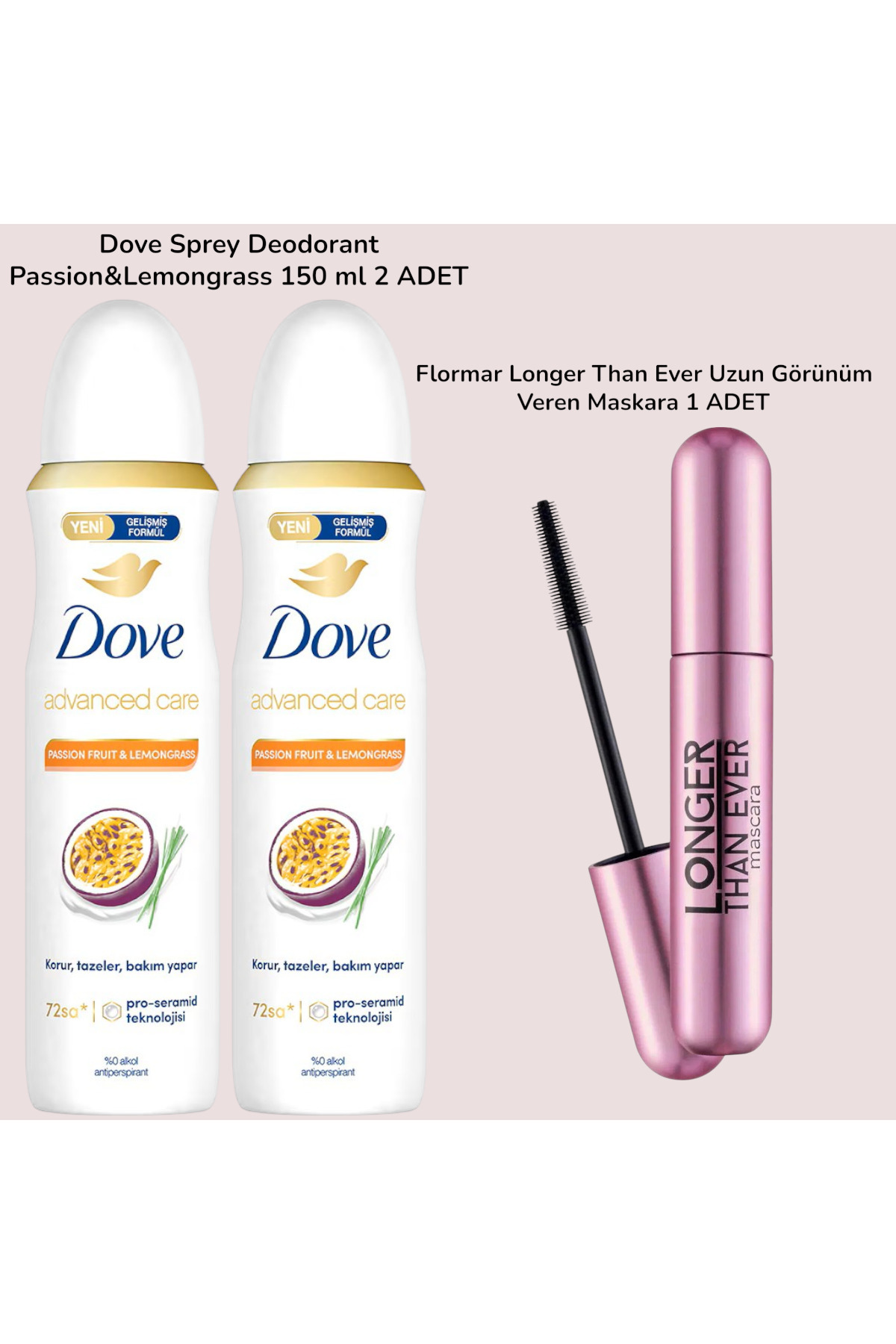 Dove Sprey Deodorant Passion&Lemongrass 150 ml 2 ADET + FlormarLonger ...