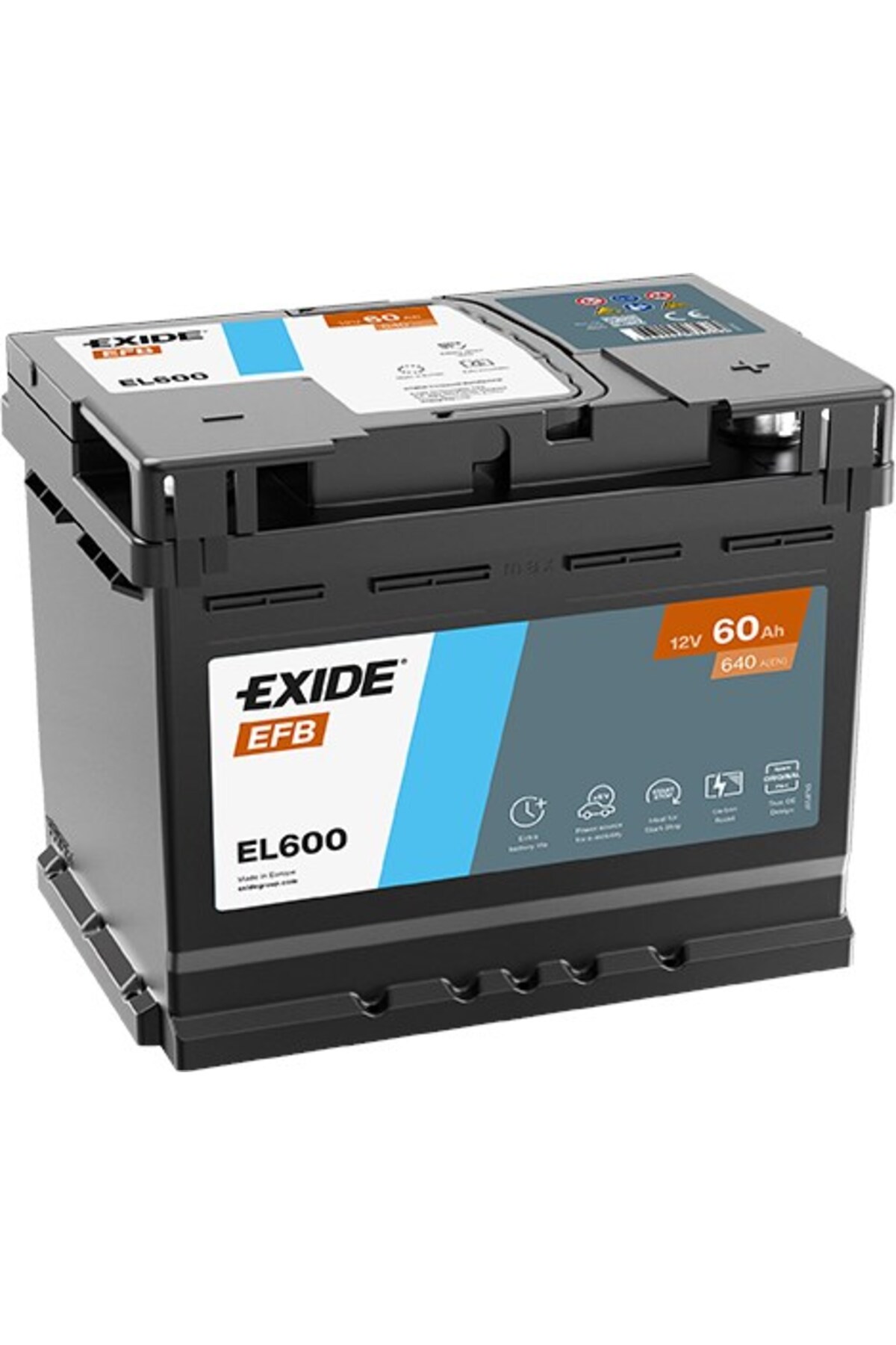 Exide EL600 12V 60Ah 640A Start Stop Efb Akü (Üretim Tarihi:2025 ...