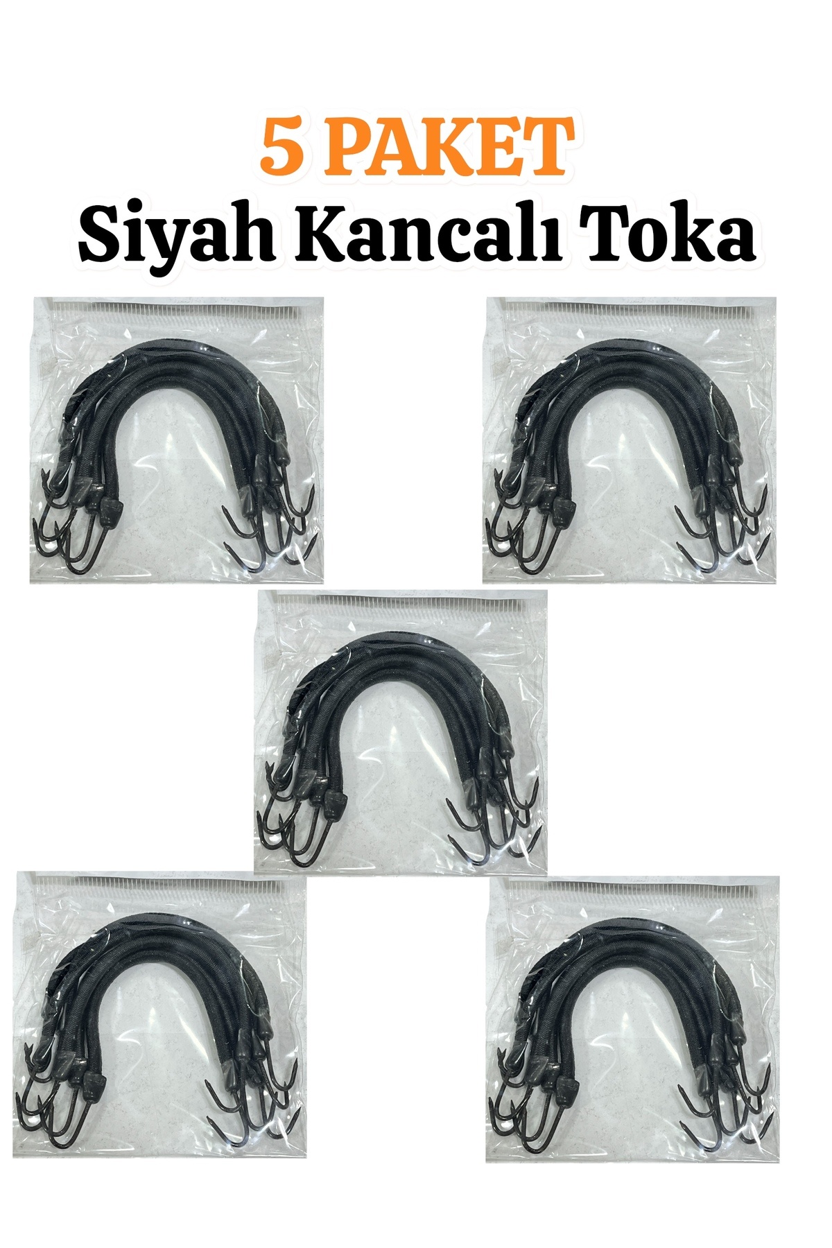 JANRA WORLD 5 Paket Siyah Kancalı Lastik Toka – Saçı Sıkmadan Tutan ...