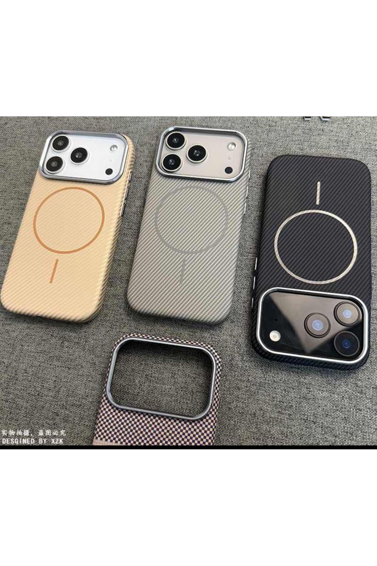 Zen Store Carbon Fiber textured case with a large circular magnet ring ...