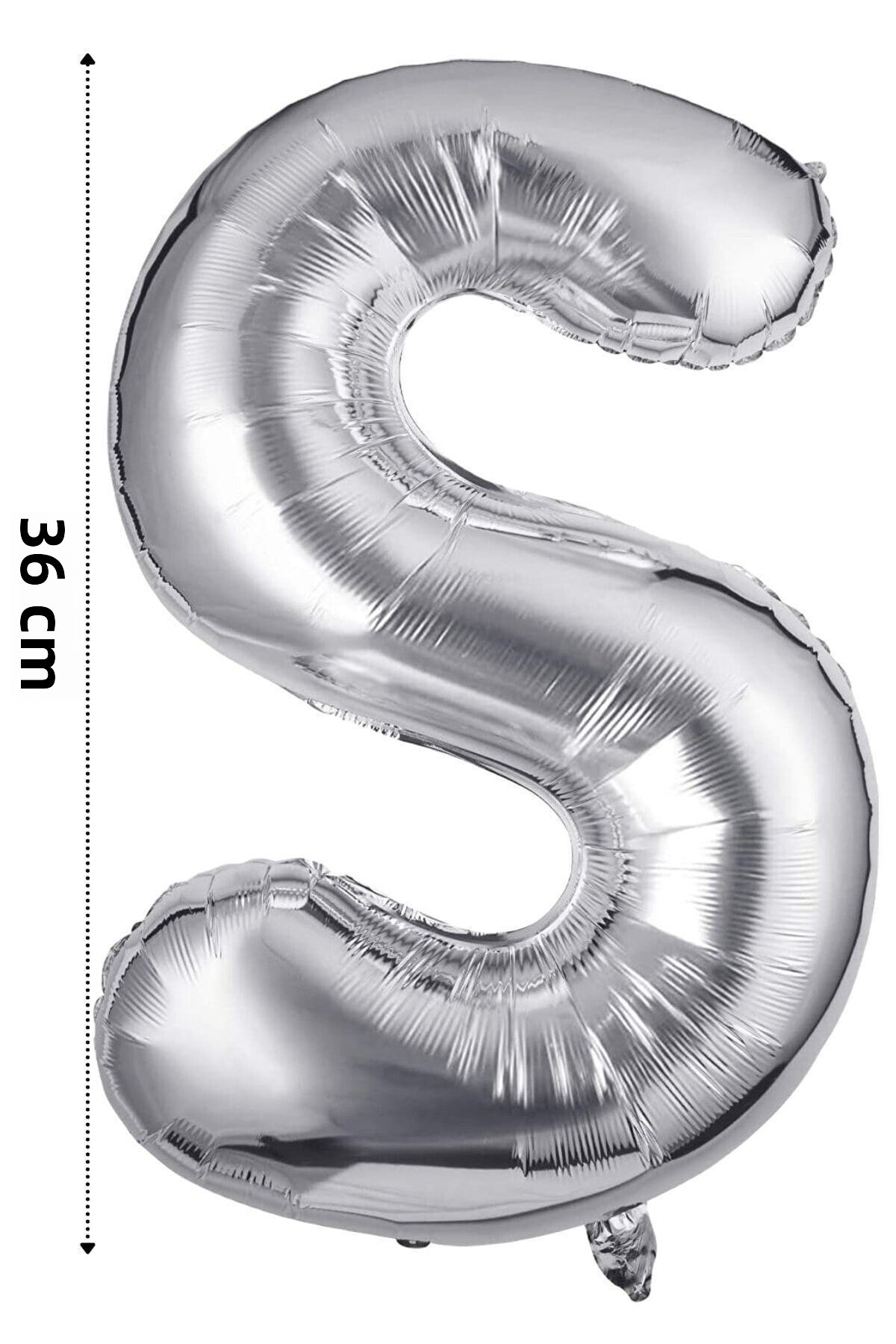 Onay Store Foil Balloon Letter S Helium Balloon 36 Cm Silver Color ...