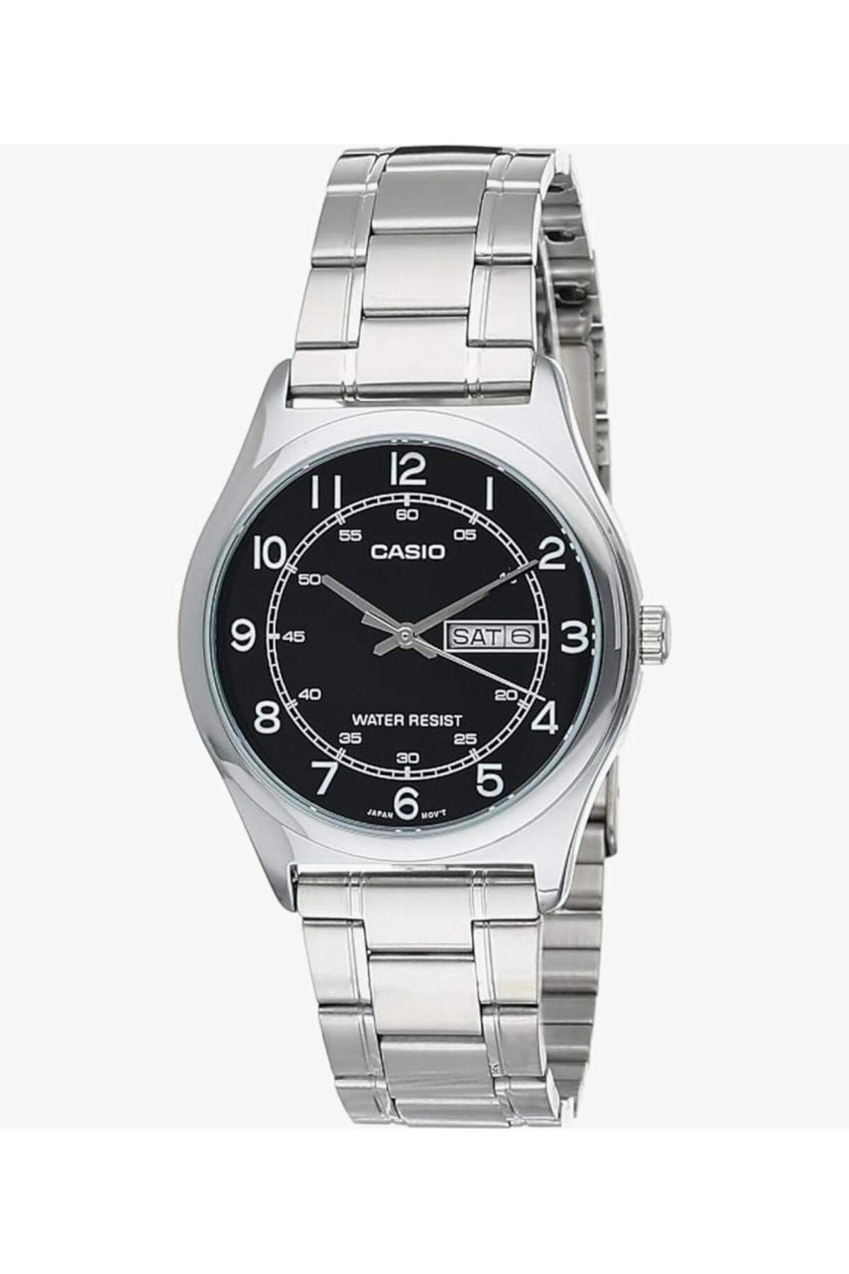 Casio MTP-V006D-1B2 Men's Stainless Steel Easy Reader Black Dial Day ...