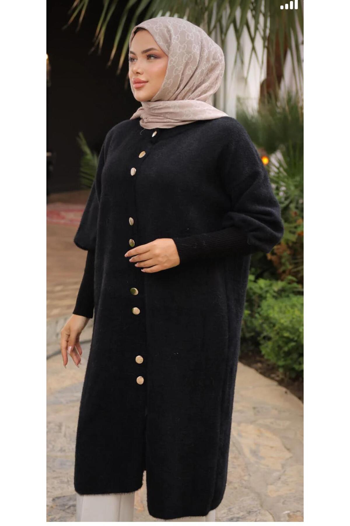 Sara Deluxe Siyah Hakim Yaka Angora Yumoş Hırka - Fiyatı, Yorumları