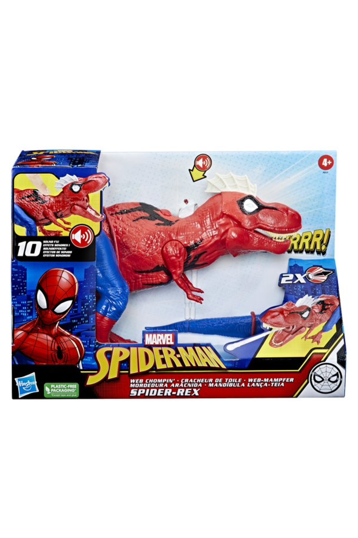 MARVEL Spider Man Web Chompin' Spider Rex Action Figure Sounds and Dino ...