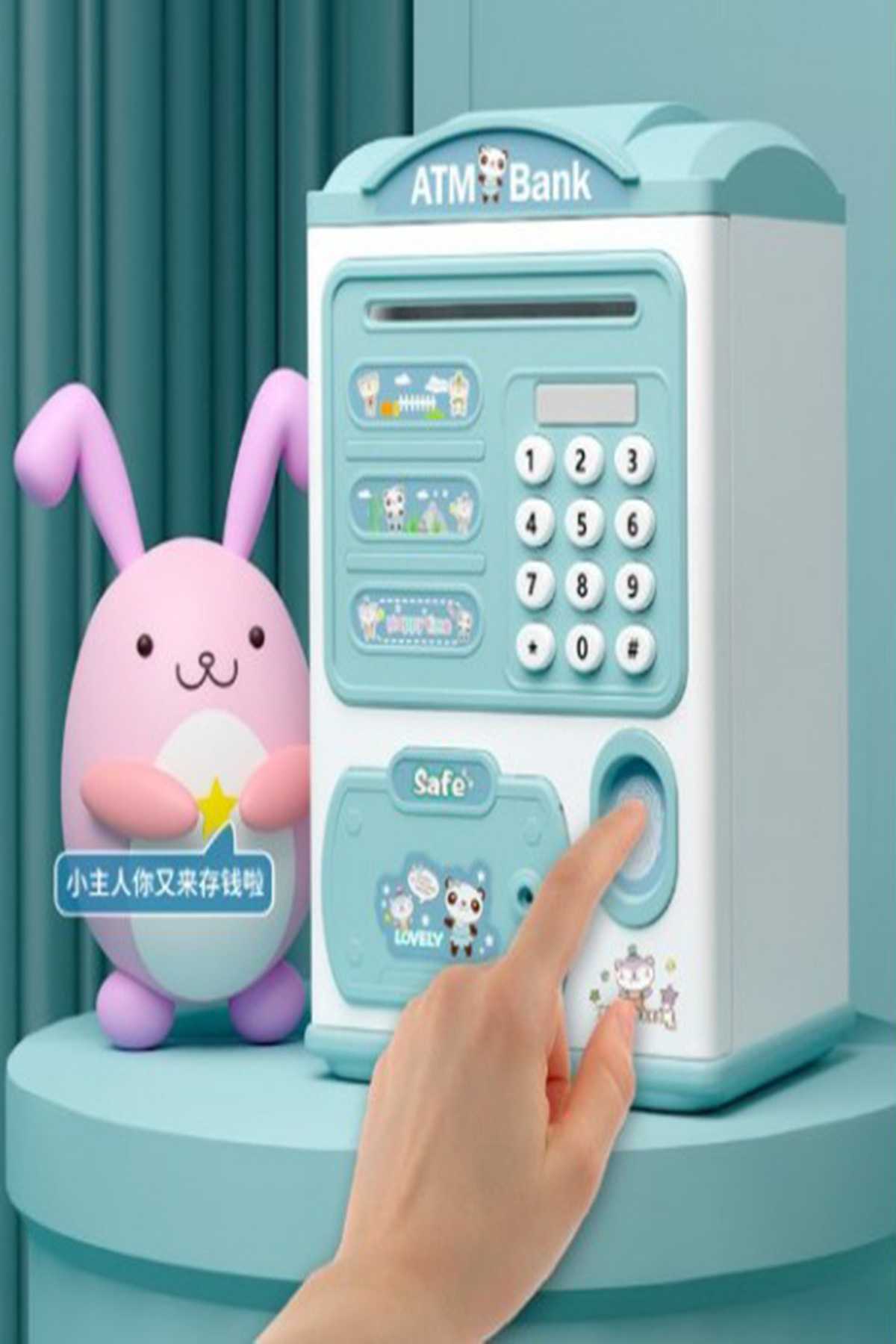 Tor Store Parmak İzi Görünümlü Atm Kumbara Tuşlu Şifreli Otomatik Kağıt ...