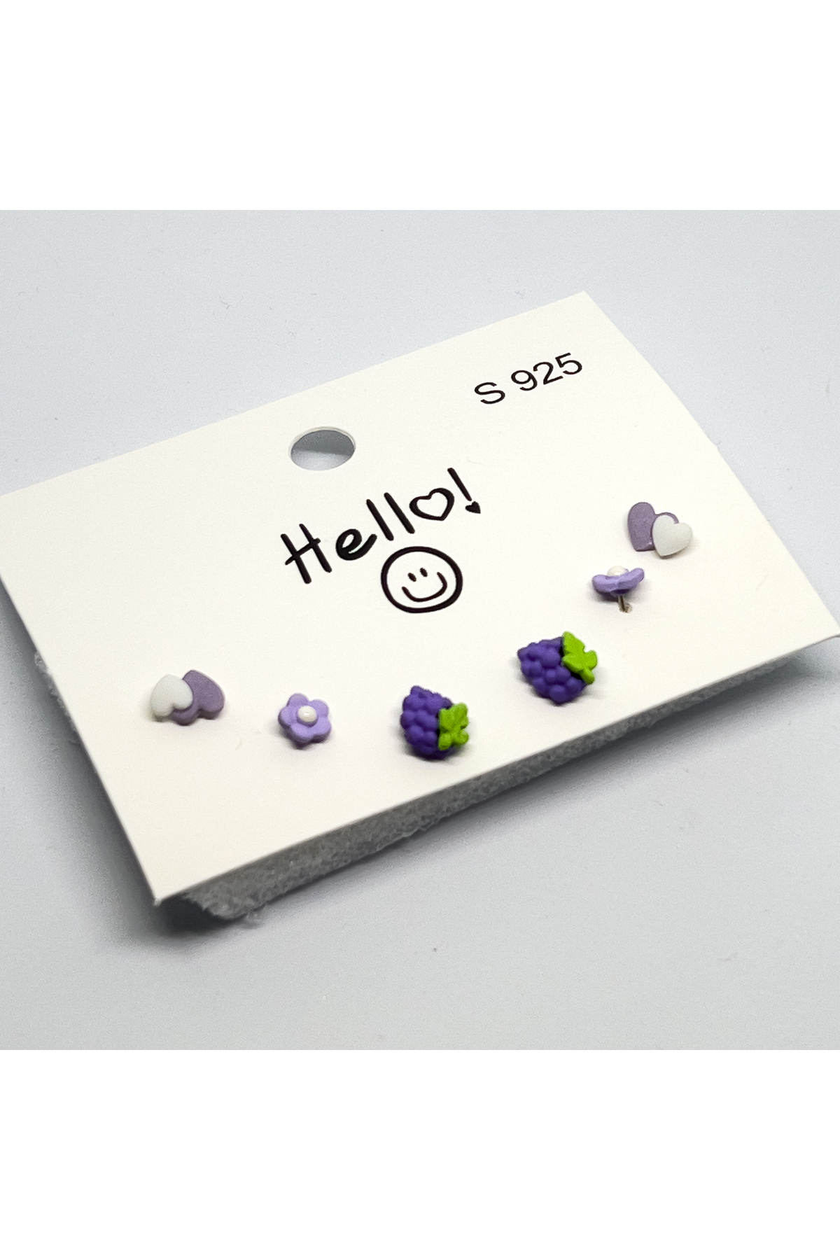 Luvell Jewels Purple Dream Trio Küpe Seti – Gümüş Uçlu Kalp, Çiçek ve ...