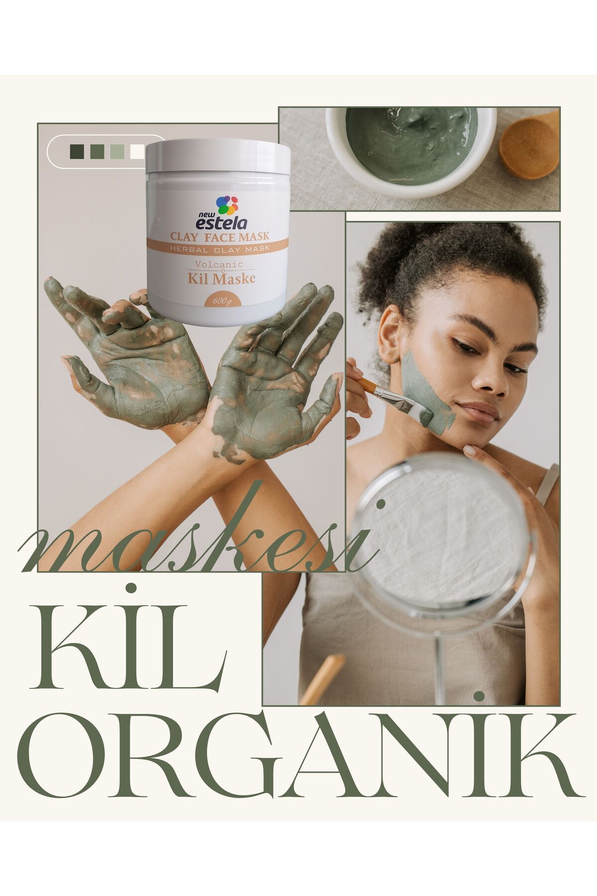 new estela PROFESYONEL KIRMIZI KİL MASKESİ / CLAY FACE MASK 600GR ...