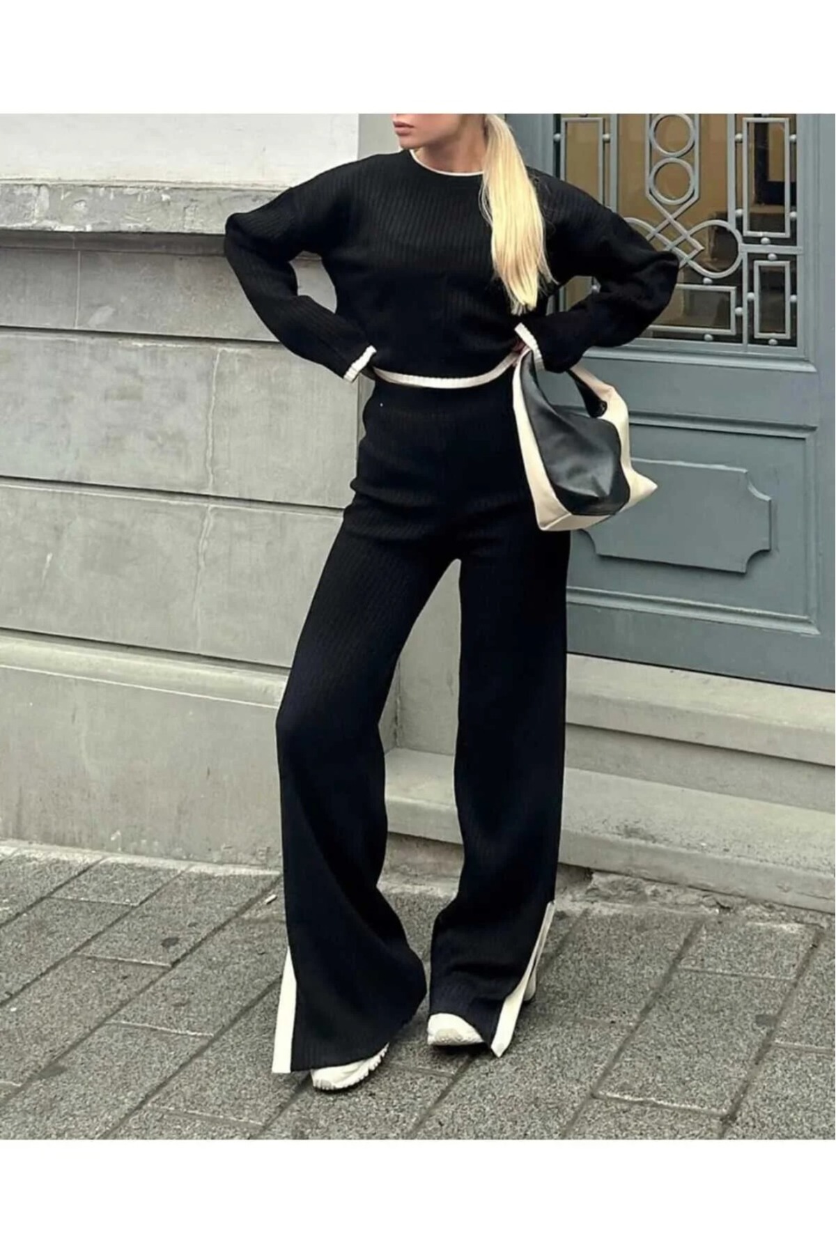 Cemre Life Women's Stylish Slit Detailed Knitwear Set- Trendyol