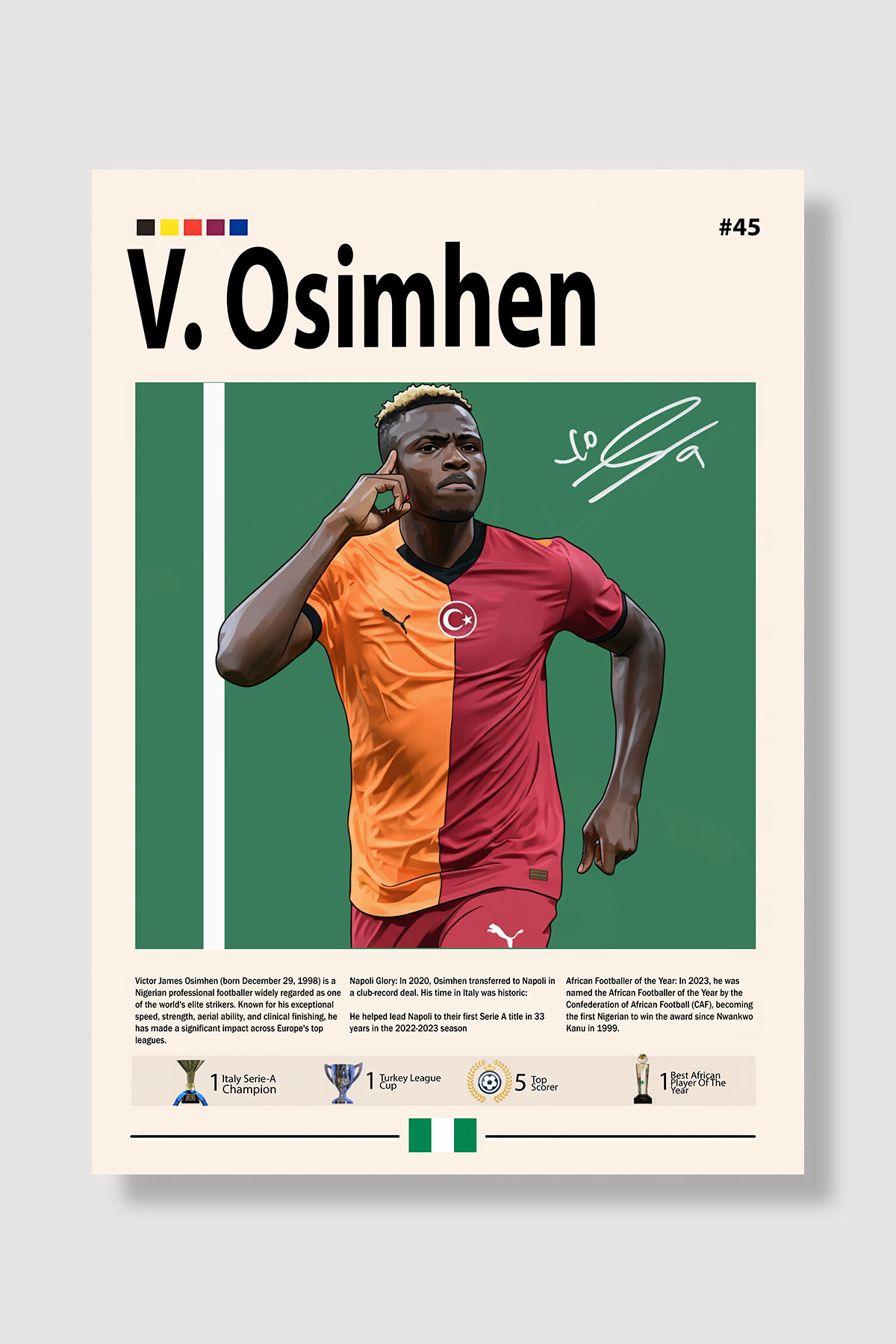 Luna Marissa Victor Osimhen Poster - Çerçevesiz Duvar Posteri LMART ...