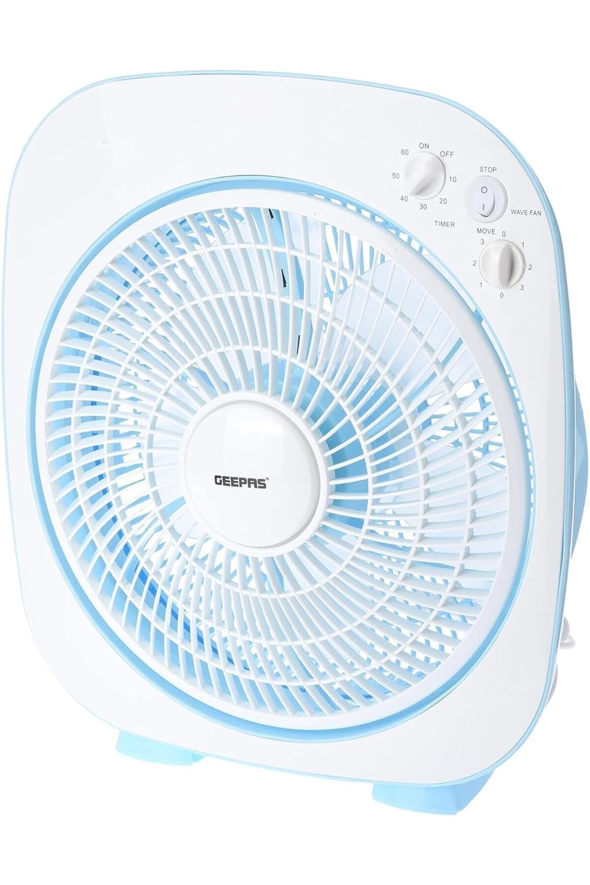 Geepas 12-inch Box Fan - 45W Copper Motor, 3 Speeds, 60-min Timer, 2 ...