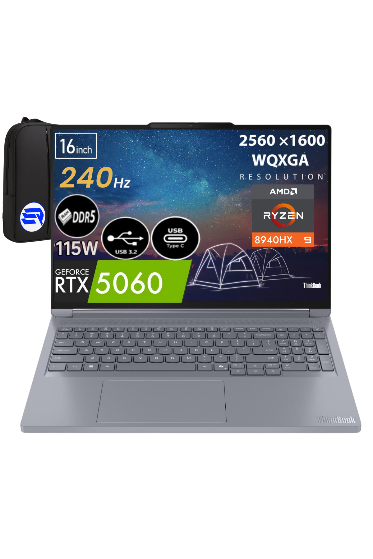 LENOVO ThinkBook 16 Ryzen 9-8940HX 64GB 1TB SSD RTX5060 16" 240Hz WQXGA ...