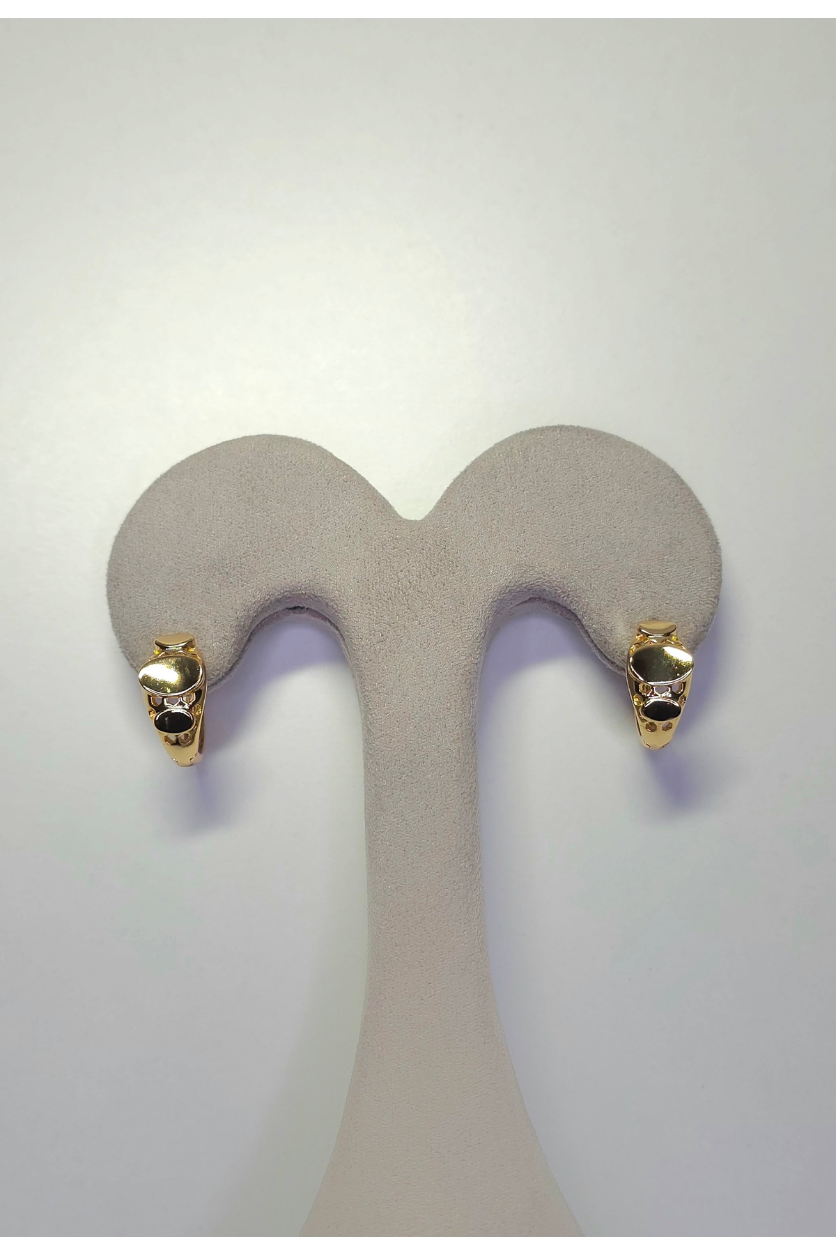 Mrs.Lry Çelik Kalın Geniş Oval Detaylı Halka Küpe Gold Rengi Modern ...