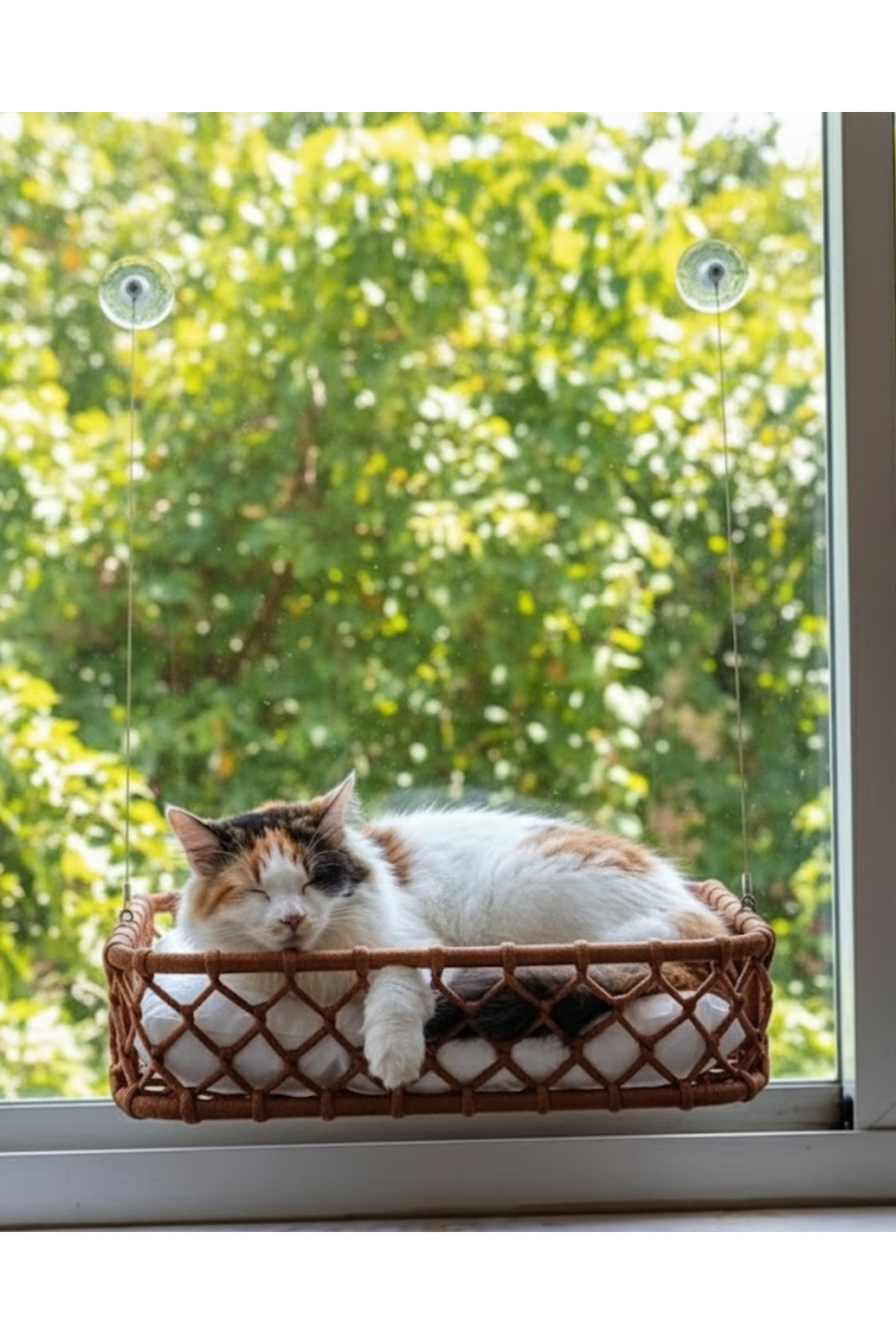Reyo El Örgüsü Kedi ve Köpek Vantuzlu Cam Yatağı, İskandinav Kedi ...
