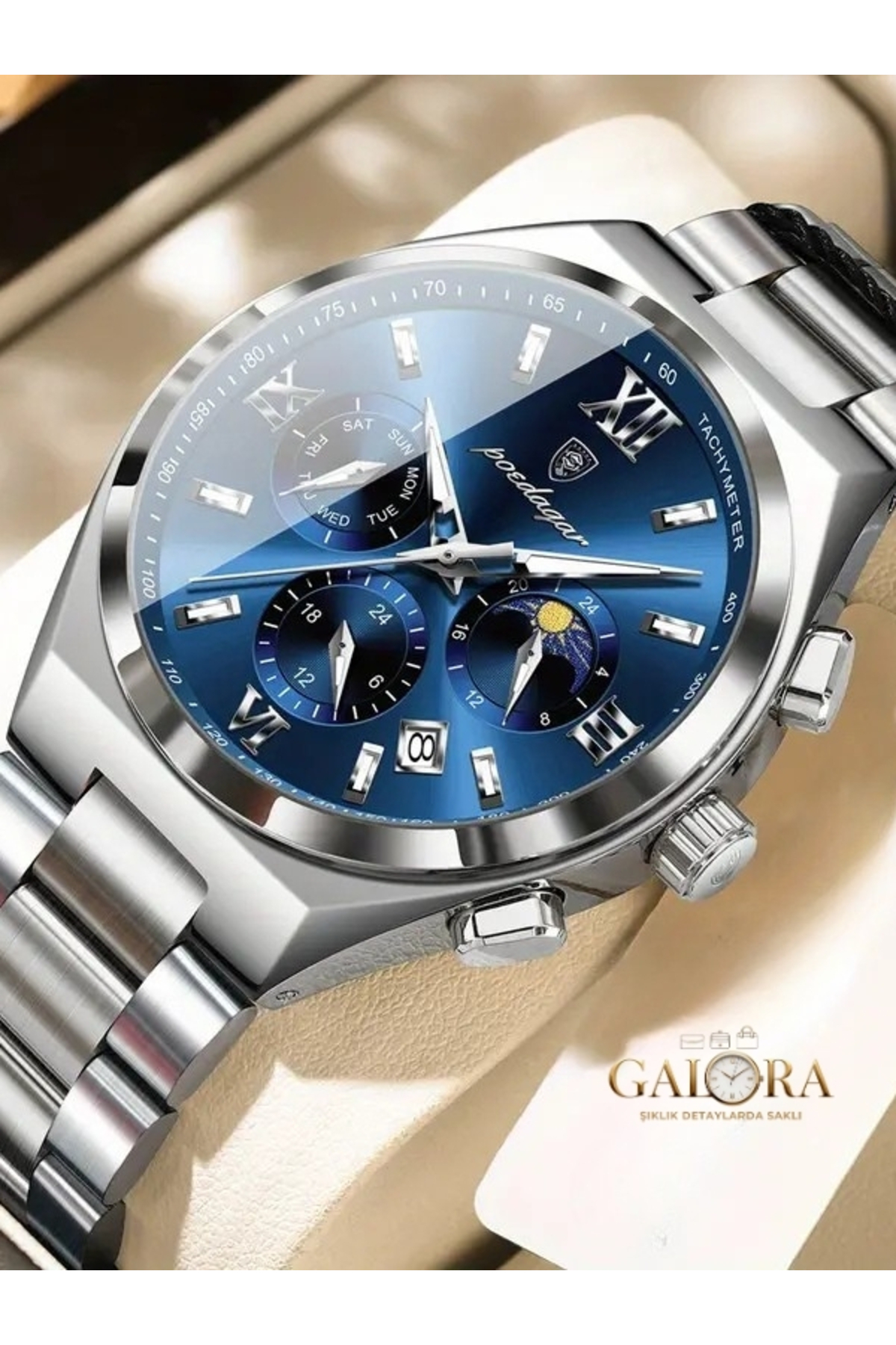 GALORA Titan Edge Multifonksiyonel Çelik Erkek Saat – Güç ve Stil Bir ...