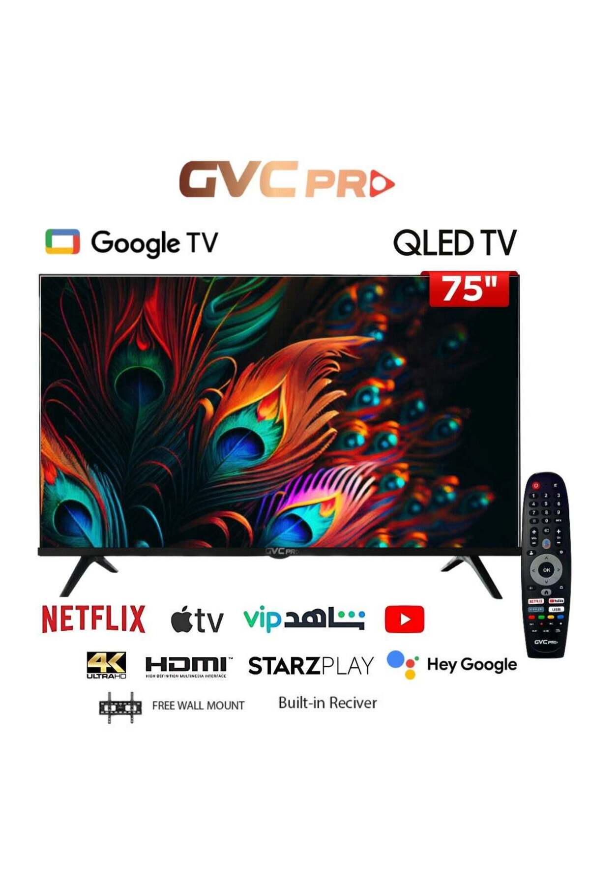 GVC PRO 75 Inch QLED Google TV Smart TV 4K (GVC-75GOG903)- Trendyol