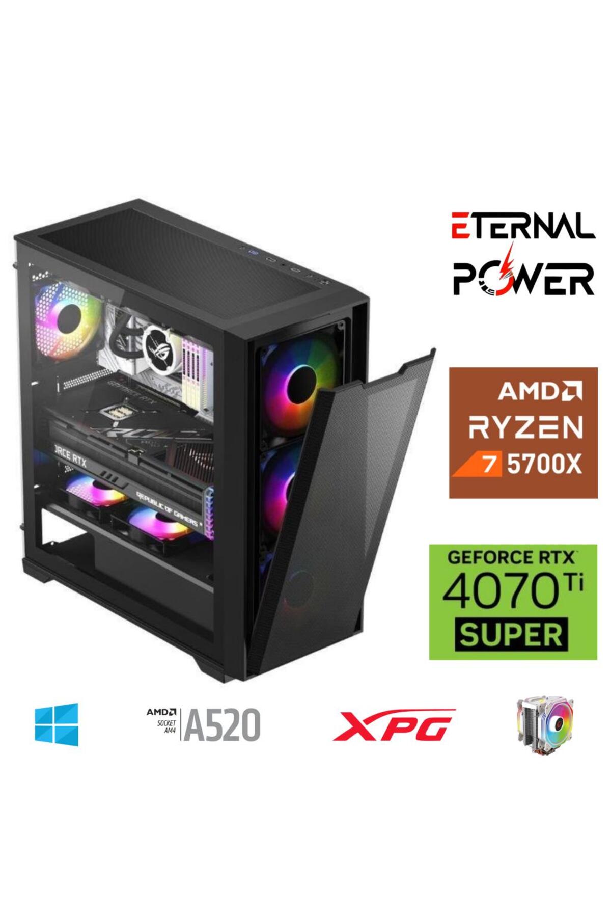 ETERNAL POWER E.POWER RYZEN 7 5700X 32G DDR4 1TB M.2 RTX4070Ti Super ...